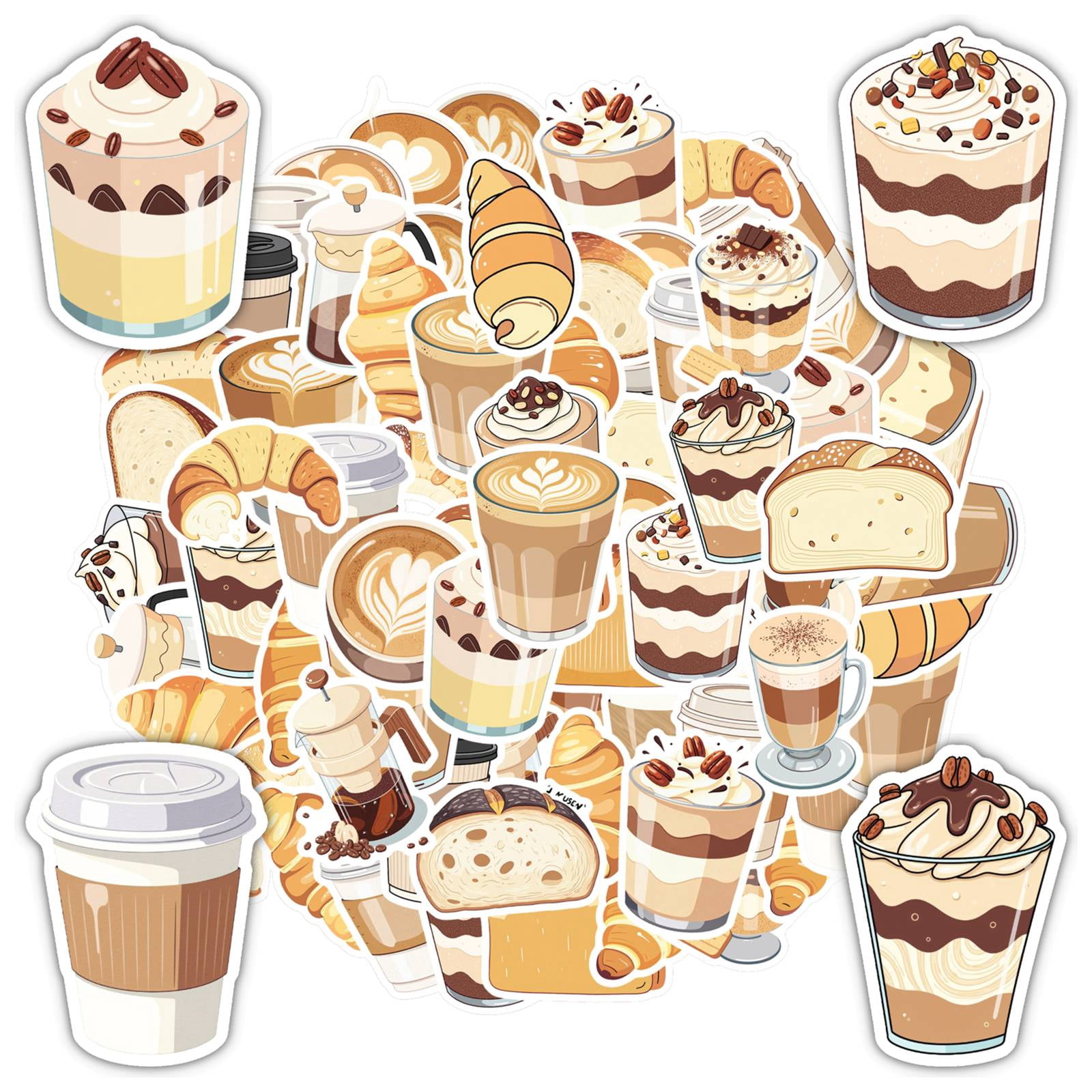 35pcs Cozy Stickers Coffee Stationery Stickers Yummy Teacher Reward ...