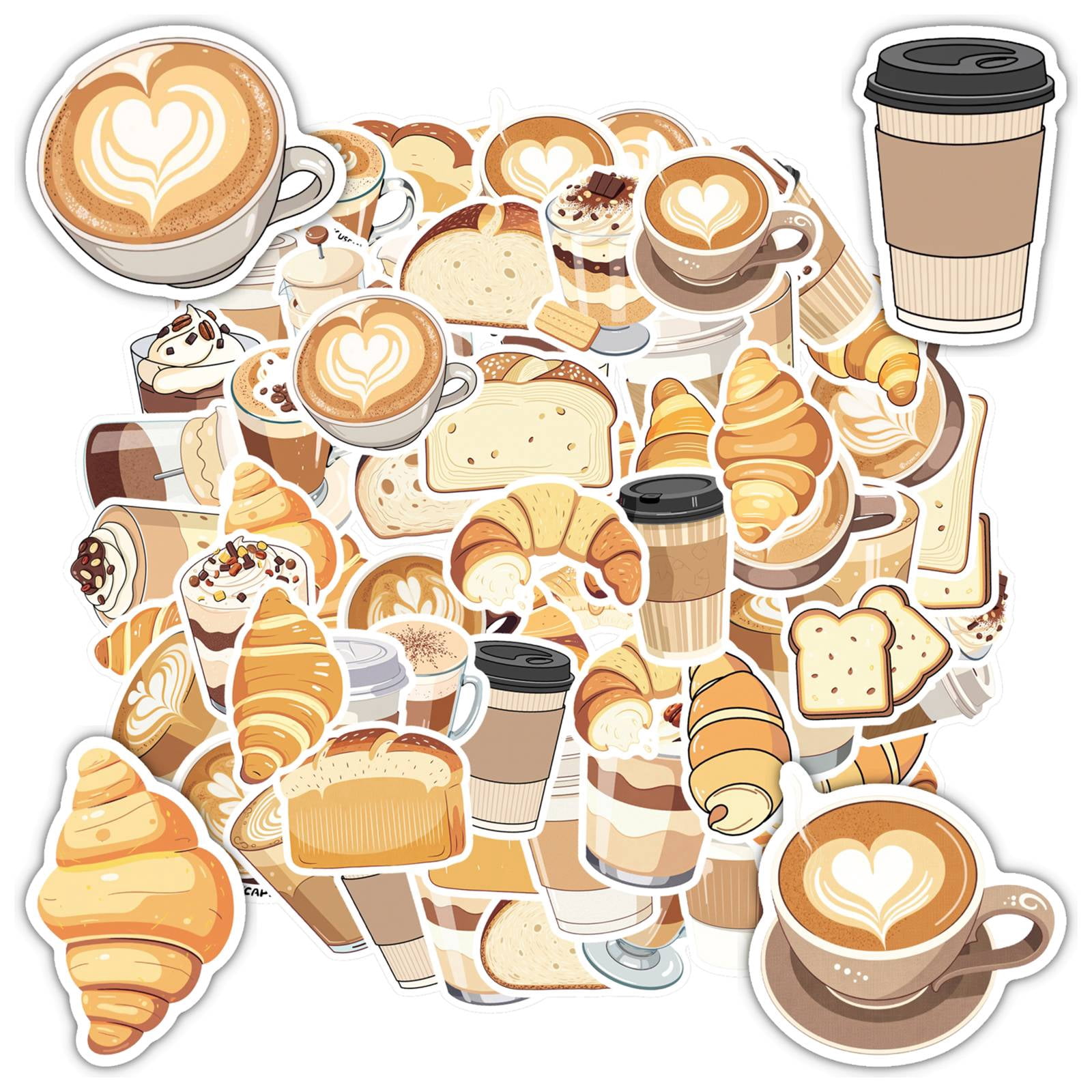 35pcs Cozy Stickers Coffee Stationery Stickers Yummy Teacher Reward ...