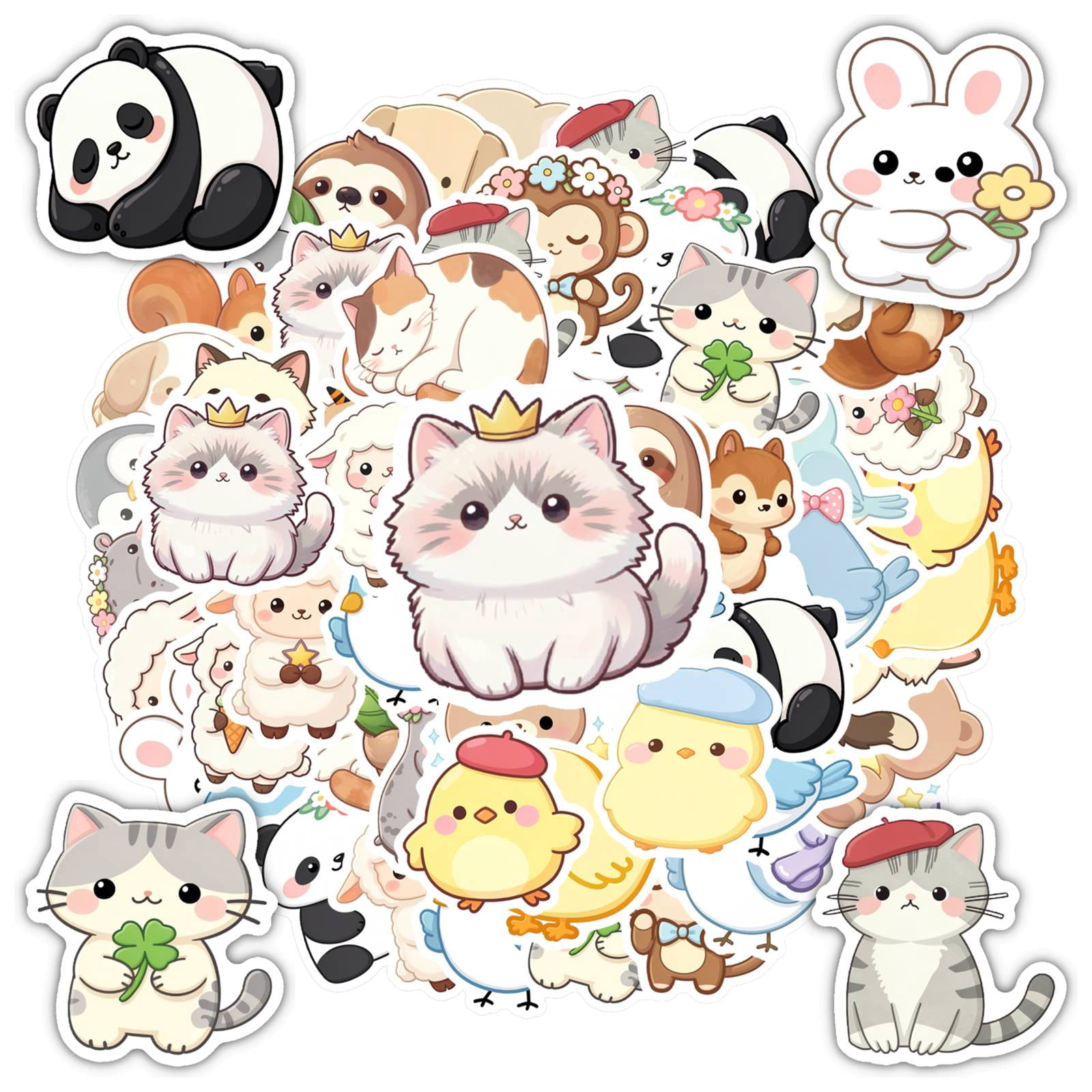 35pcs Cute Animal Stationery Stickers Cartoon Teacher Reward Stickers ...