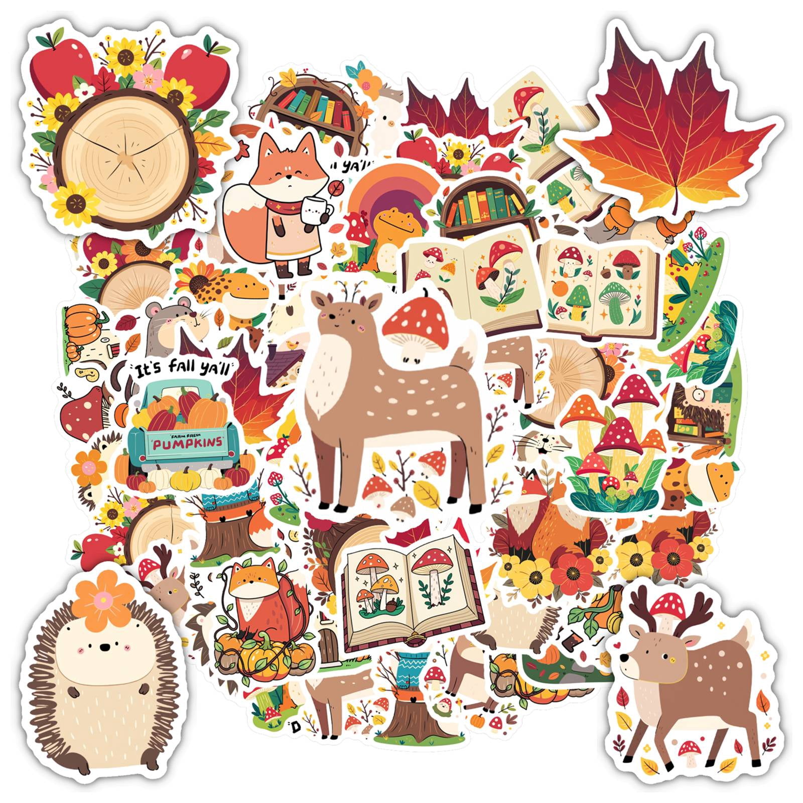 35pcs Cute Animal Stickers Autumn Nature Stationery Stickers for ...