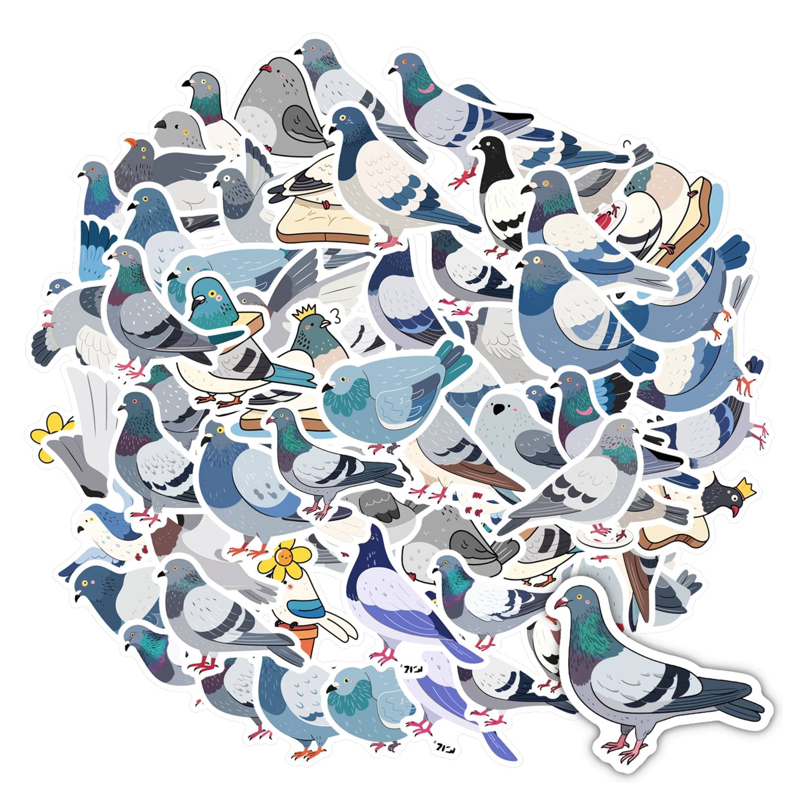 35pcs Cute Bird Stickers Animal Pigeon Decals Cartoon DIY Stickers for ...