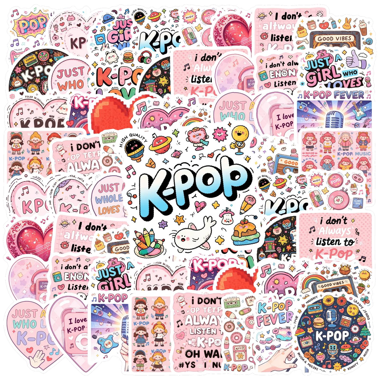 35pcs Cute K-Pop Stickers Music Heart Children Stickers for Luggage ...