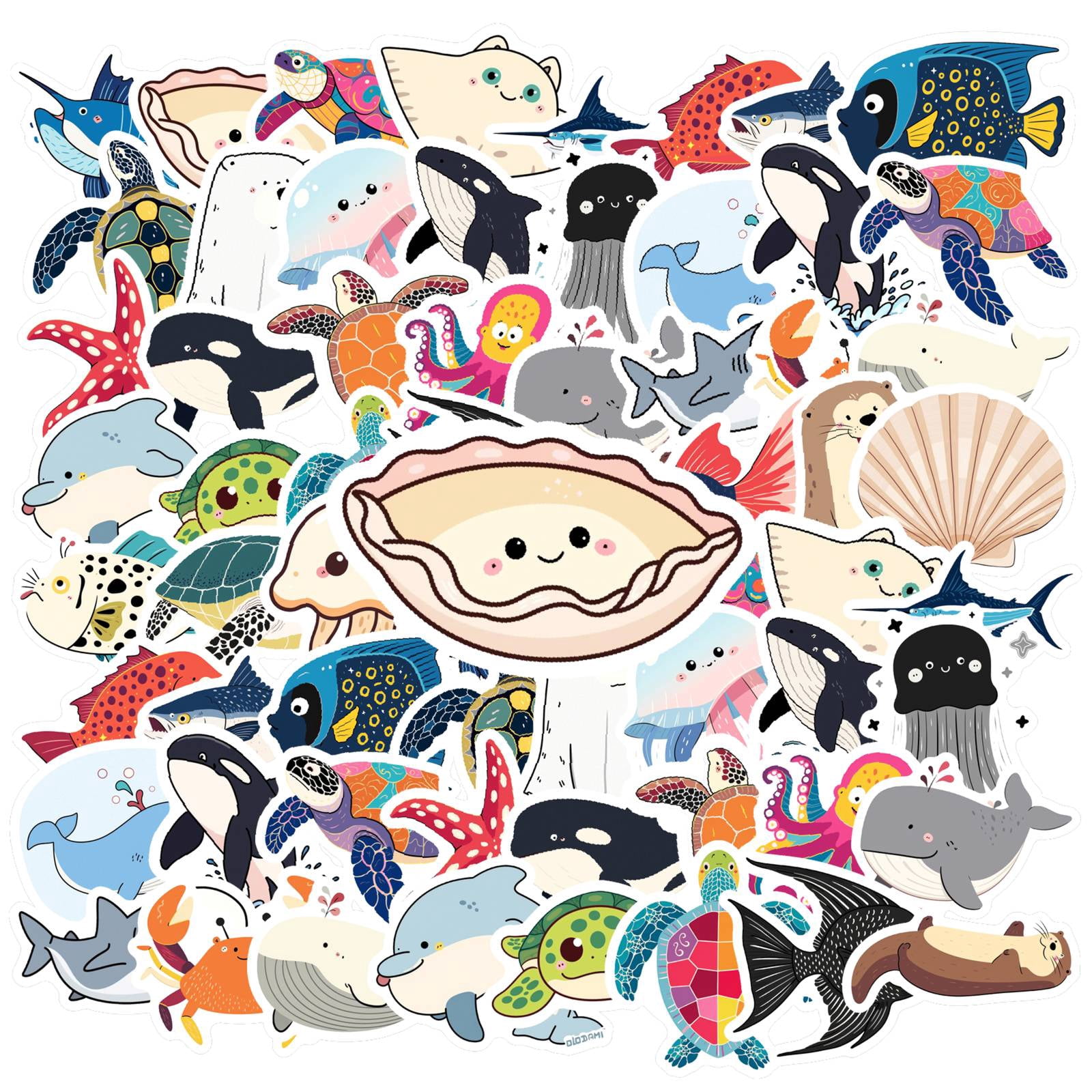 35pcs Cute Sea Stickers Animal Stationery Stickers Funny Kids Stickers ...
