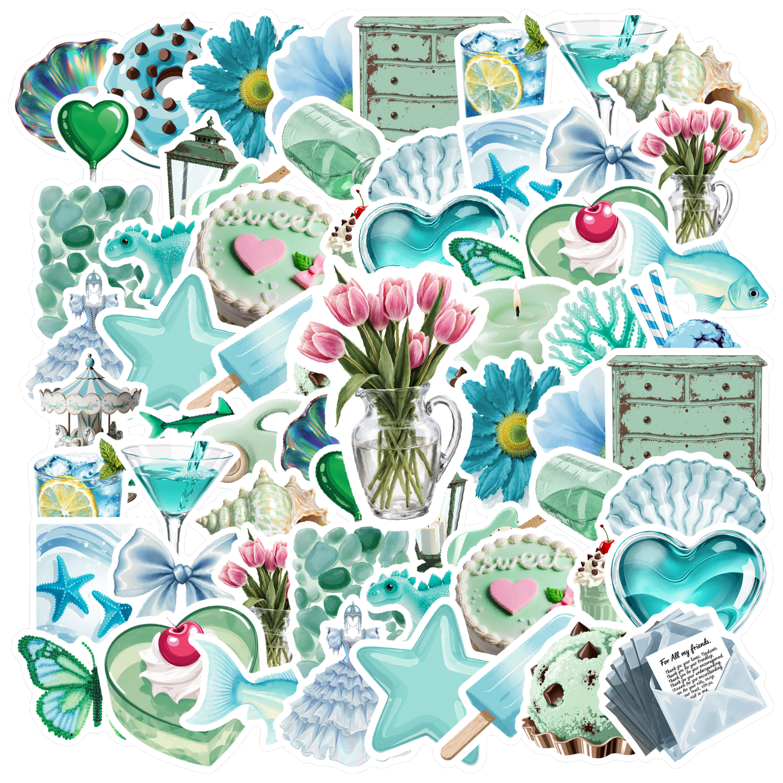 35pcs Cute Stationery Stickers Retro Kids Stickers Toy Pastel DIY ...