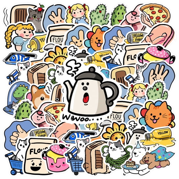 35pcs Cute Stickers PVC Stationery Stickers Animal DIY Stickers ...