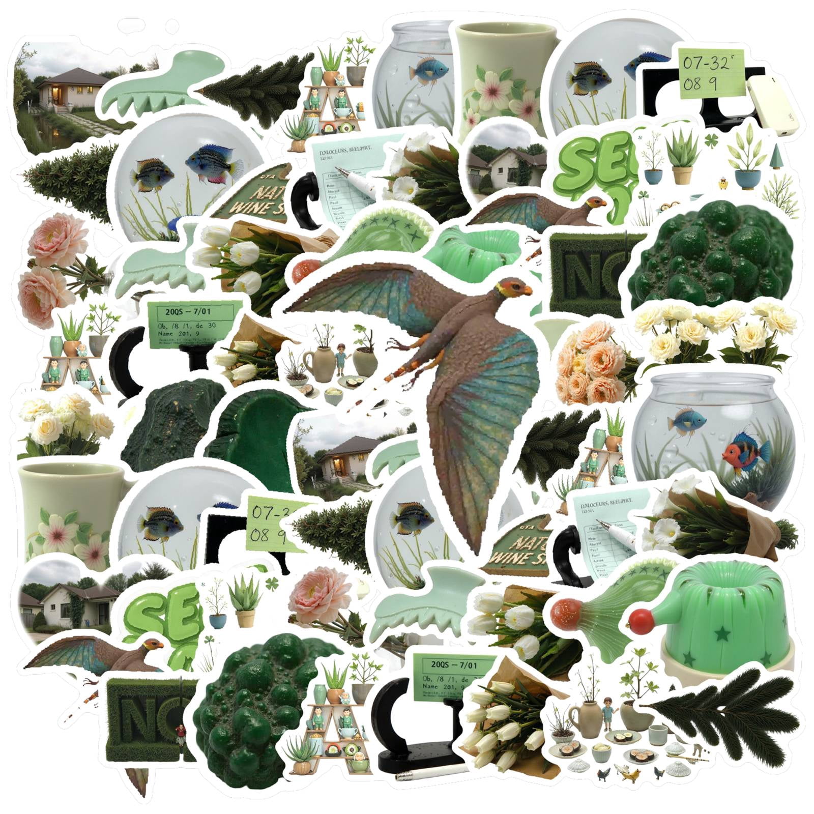 35pcs Decorative Stickers Plant Stickers Nature Decals Floral Stickers ...