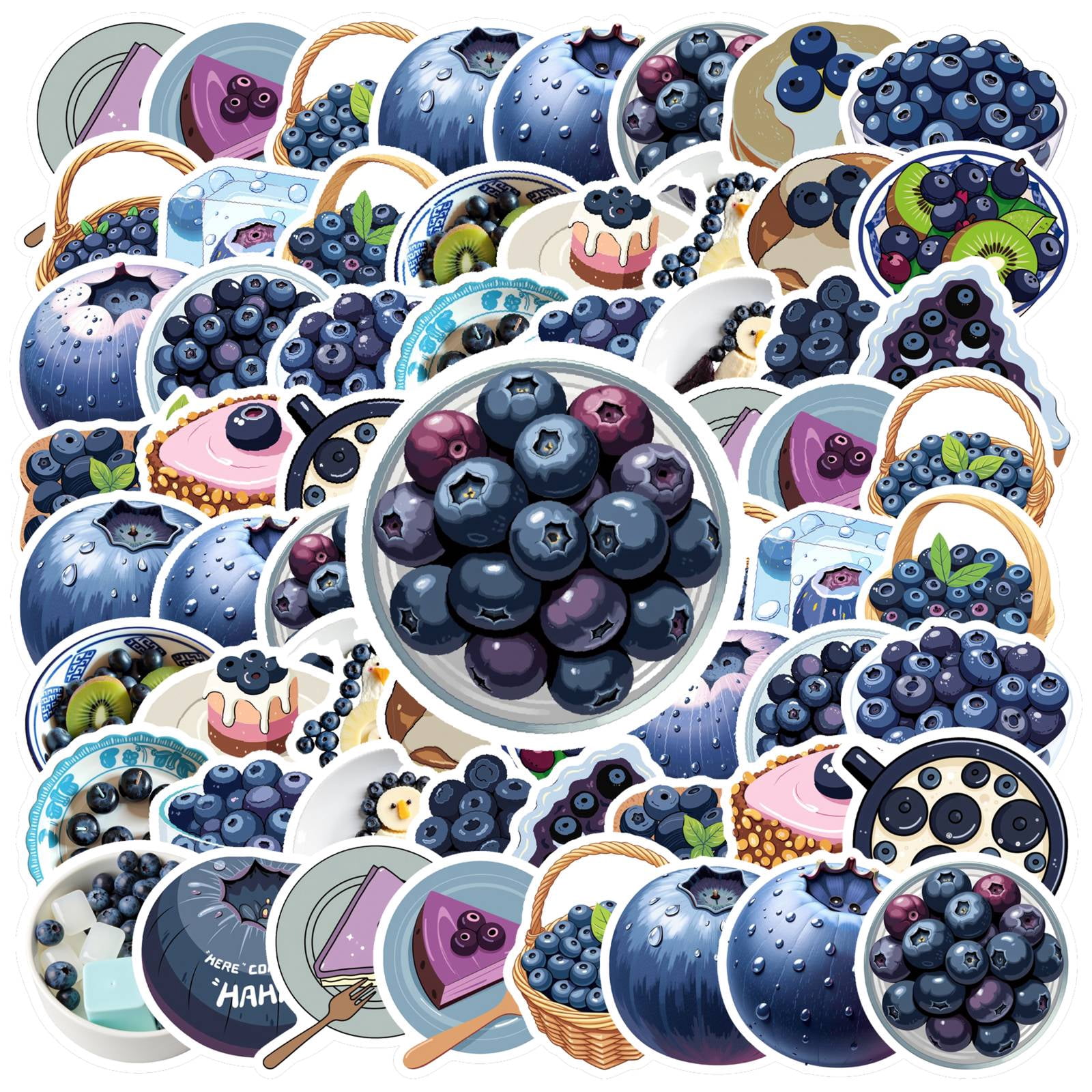 35pcs Delicious Sticker Pack DIY Stickers Blueberry Stickers PVC ...