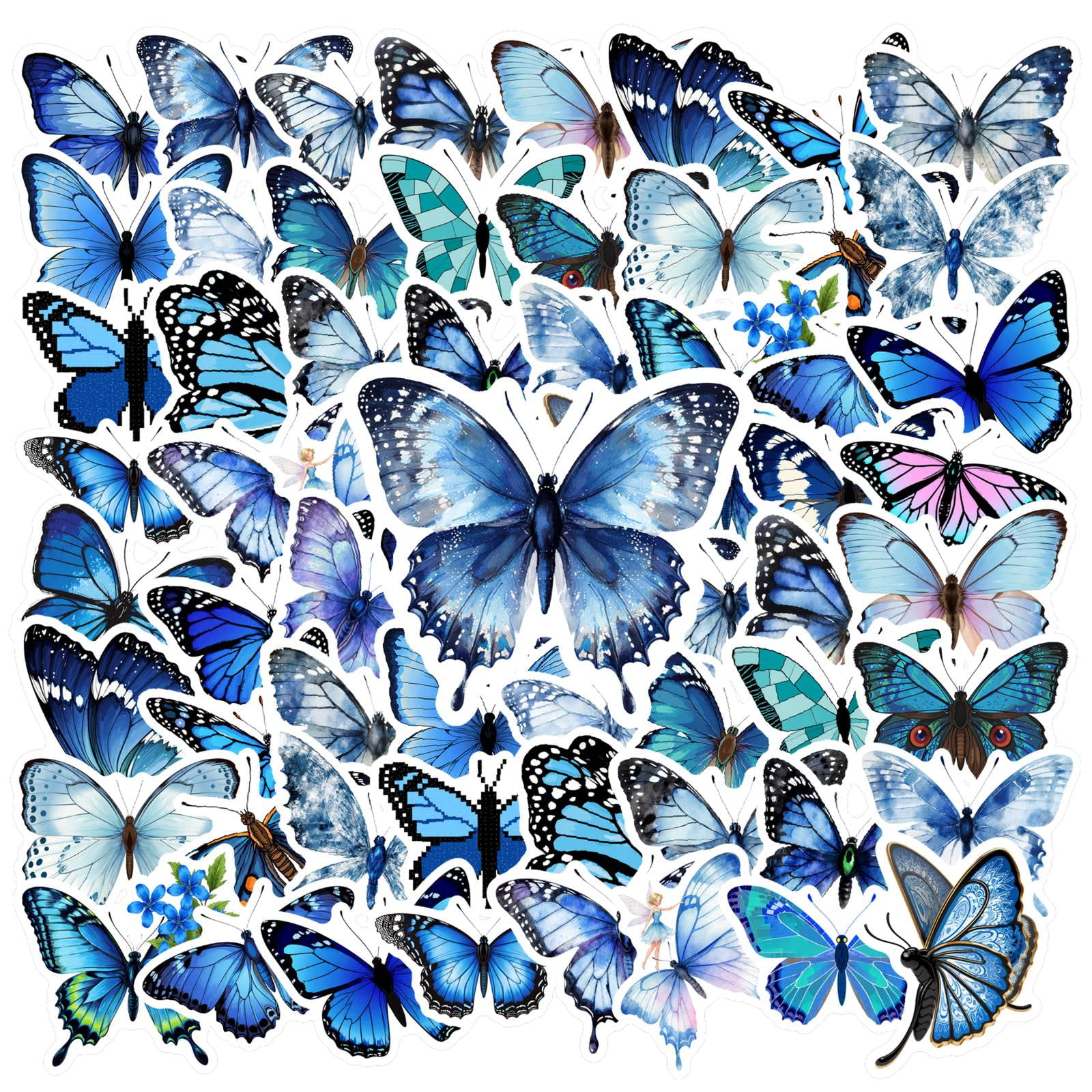 35pcs Elegant Butterfly Stickers Nature Blue Stickers Kids Stickers for ...