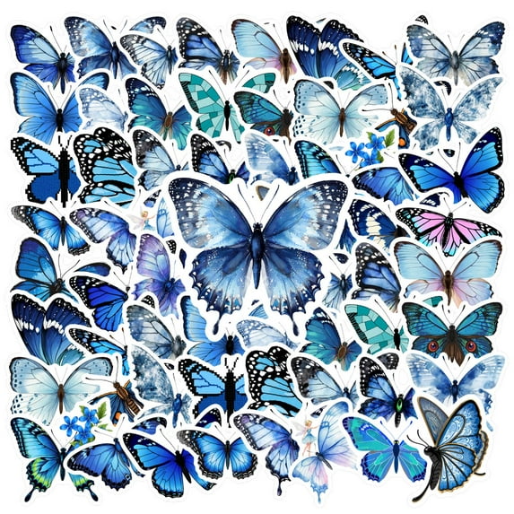 35pcs Elegant Butterfly Stickers Nature Blue Stickers Kids Stickers for ...