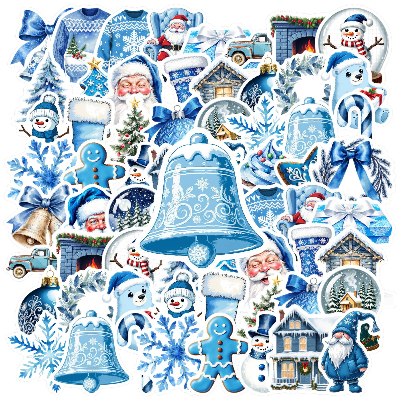 35pcs Festive Stationery Stickers Christmas PVC Sticker Charming Santa ...