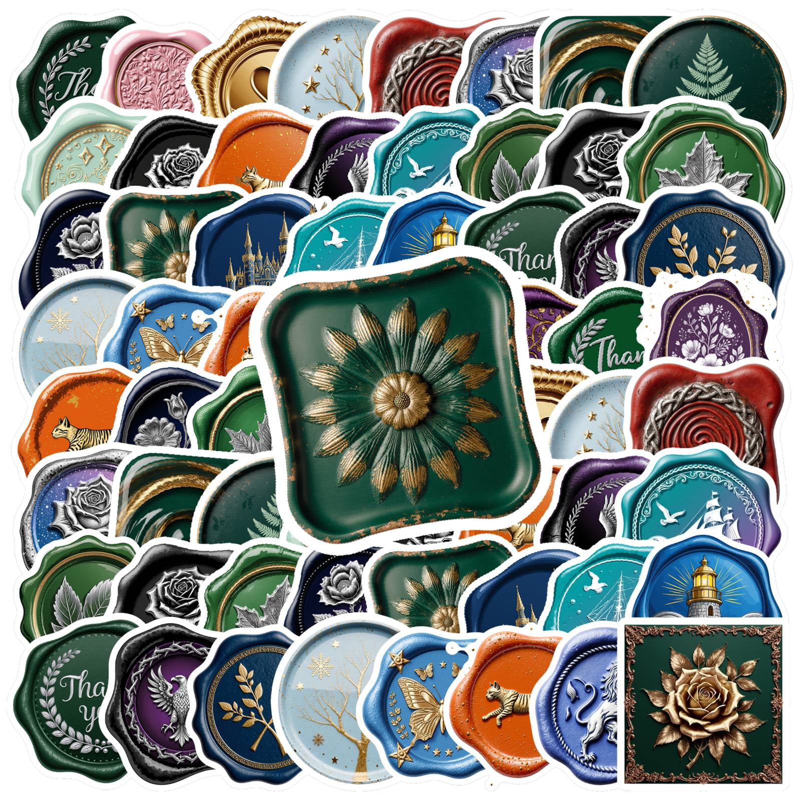 35pcs Floral Stationery Stickers Animal Kids Stickers Vintage Teacher ...