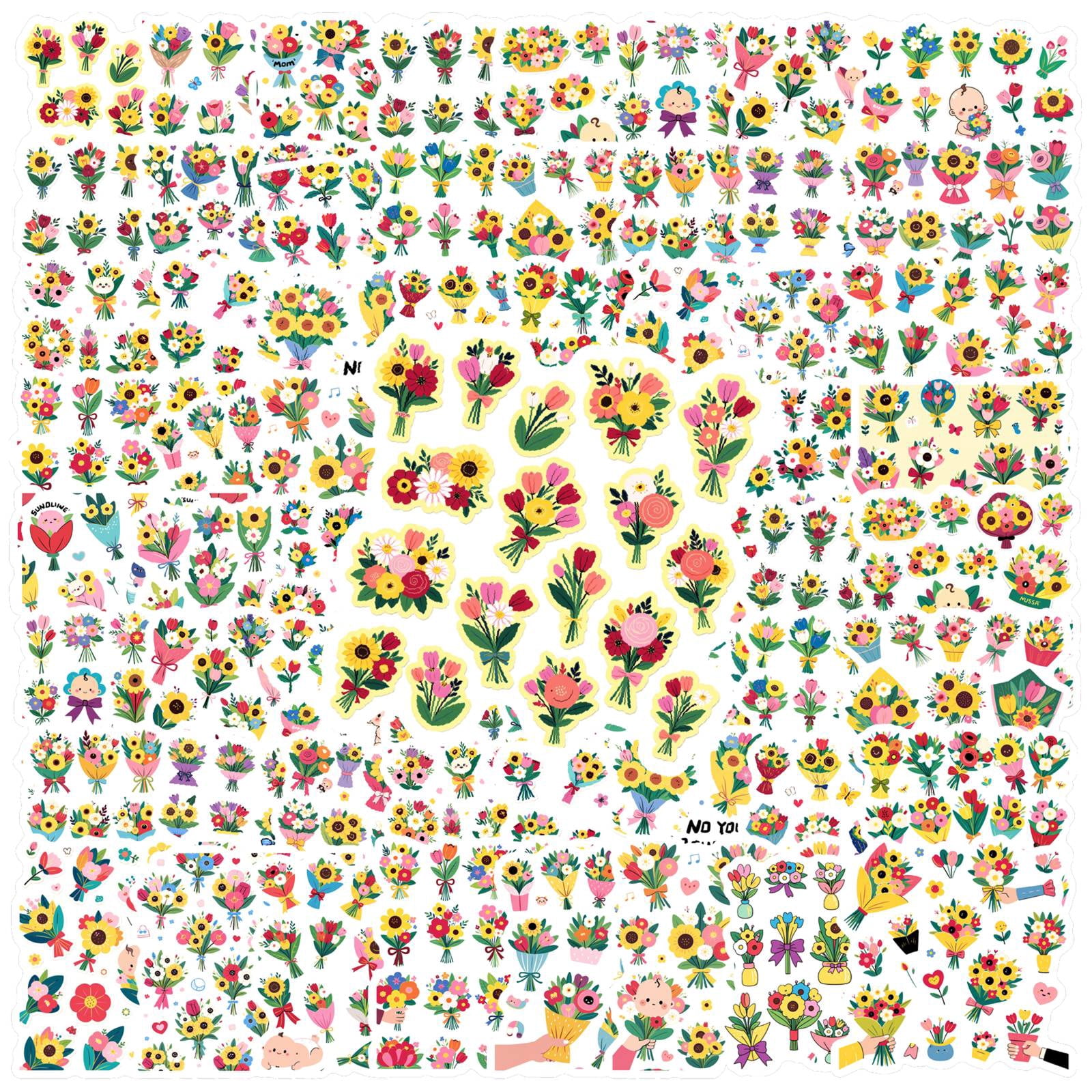 35pcs Floral Stickers Stationery Stickers Plant Kids Stickers for ...
