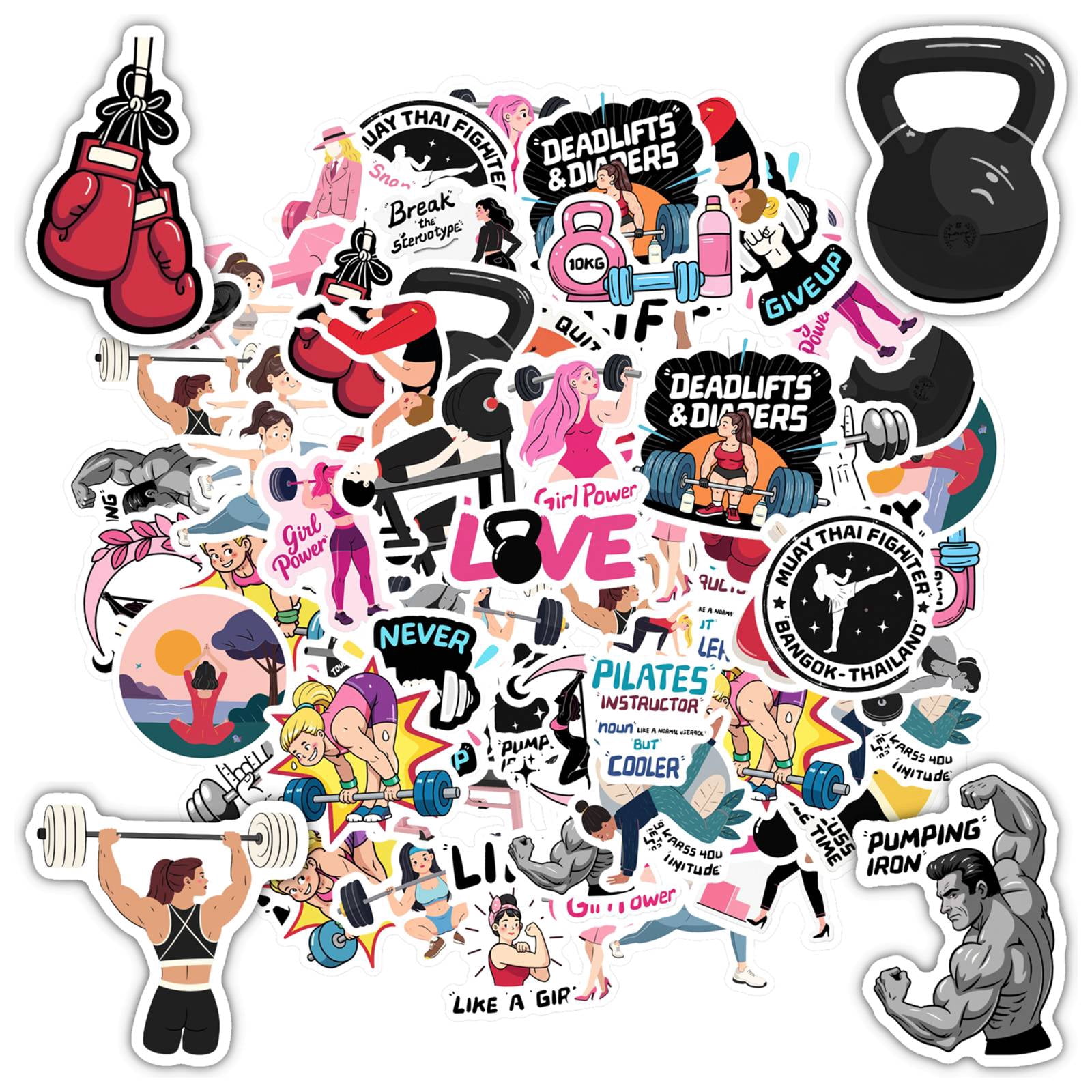 35pcs Fun Stickers Women Gym Stationery Stickers Fitness Waterproof ...