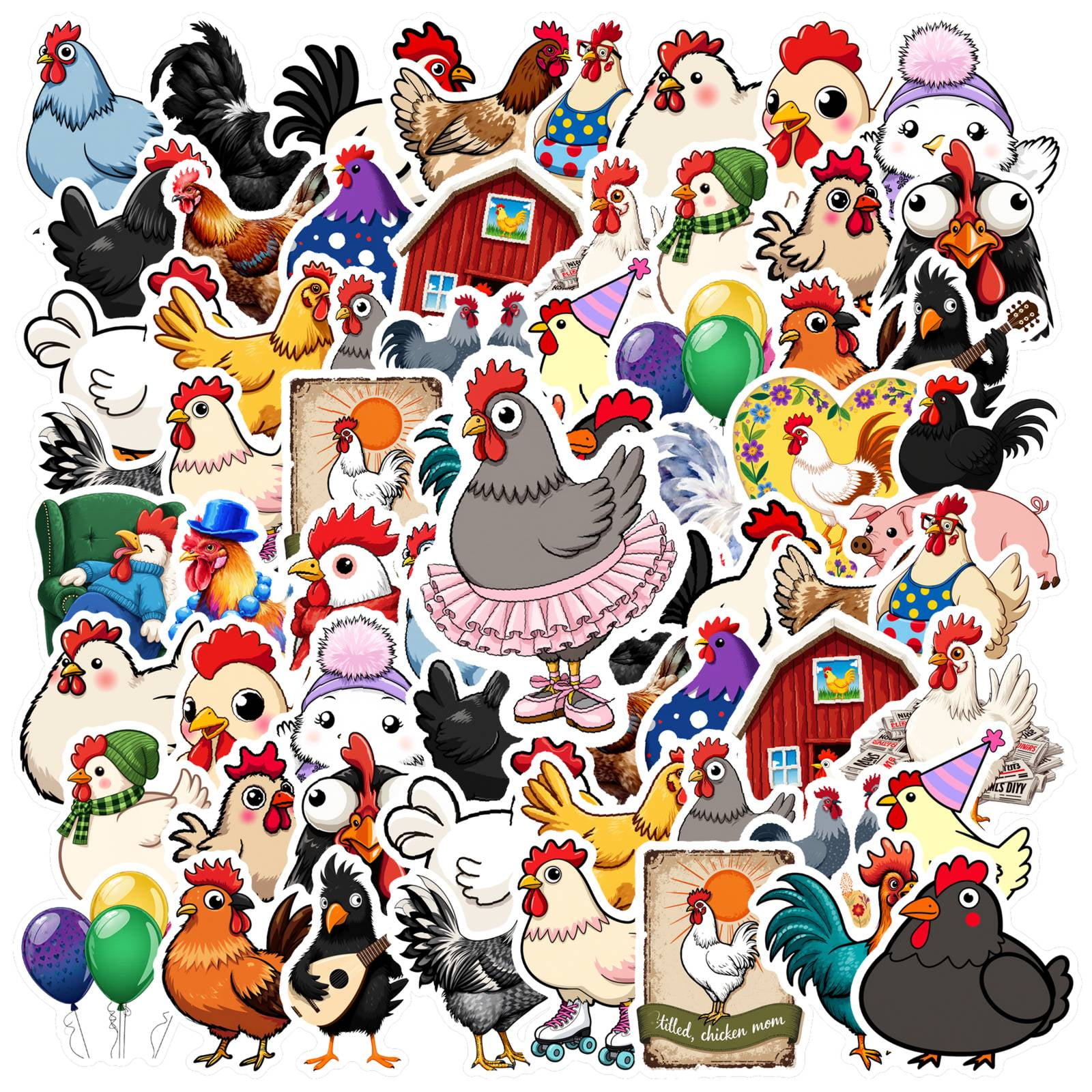 35pcs Funny Chicken Stickers Farm Animal Stickers DIY Stickers for ...