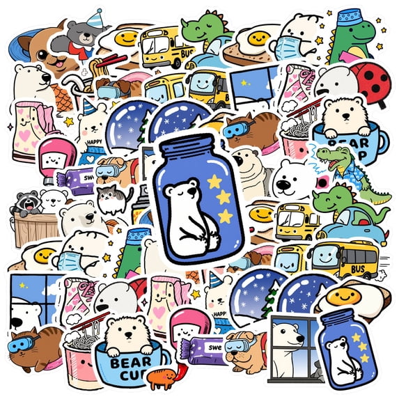 35pcs Funny Stickers Cartoon Animal Stickers Kids Stickers Vehicle ...