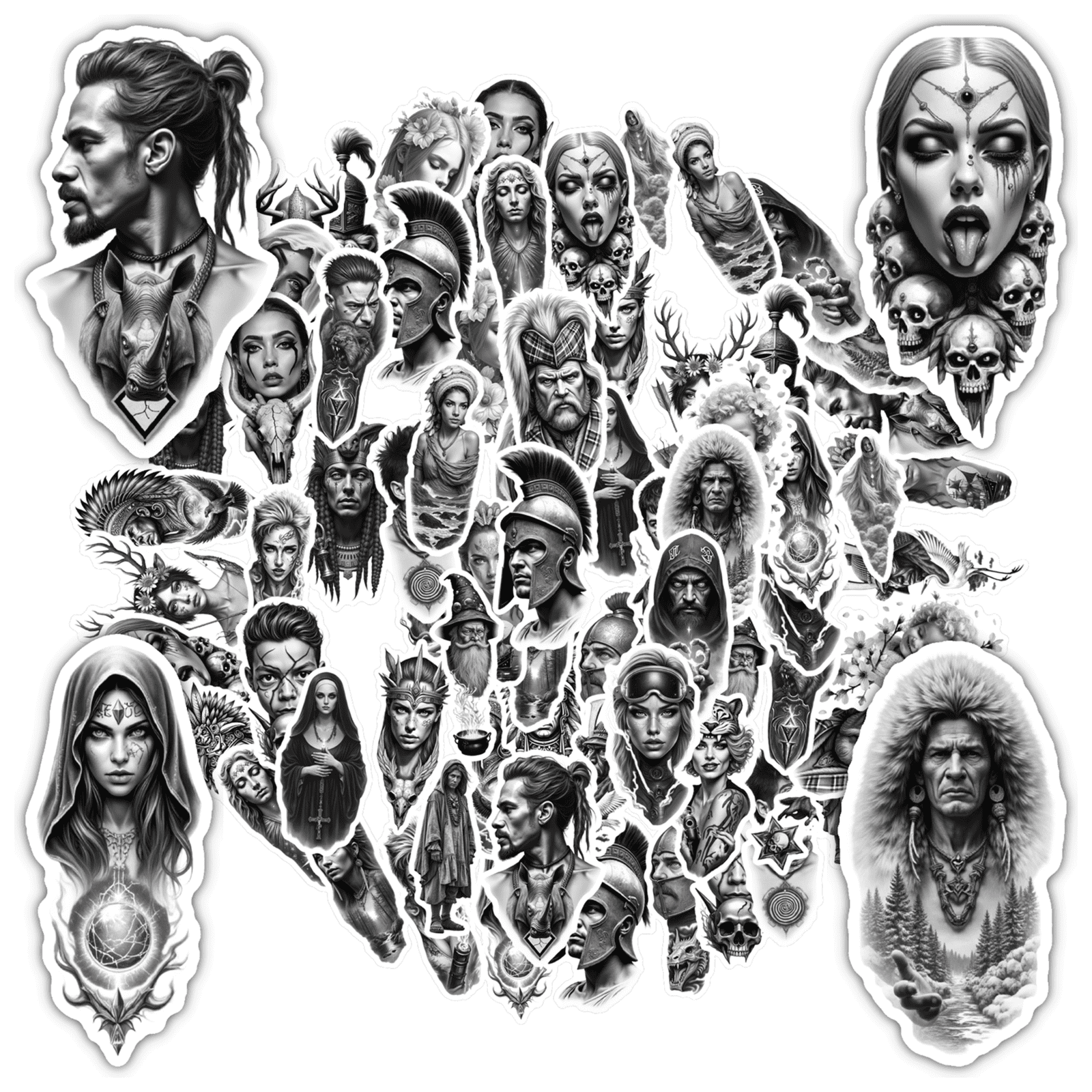 35pcs Historical Stationery Stickers Mythical Graffiti Decals Folk Kids ...