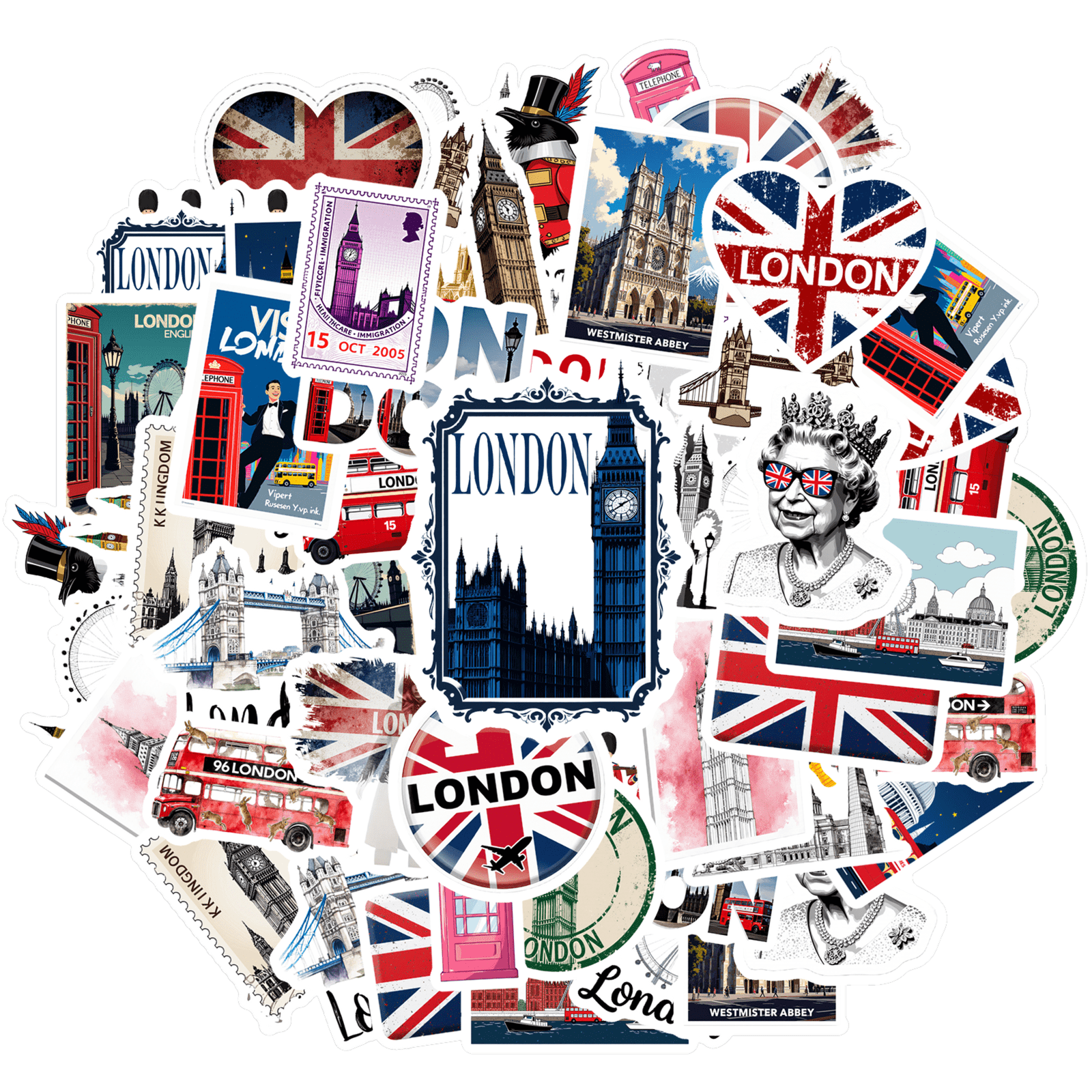 35pcs Iconic Landmarks Stickers Stationery Stickers British Culture ...