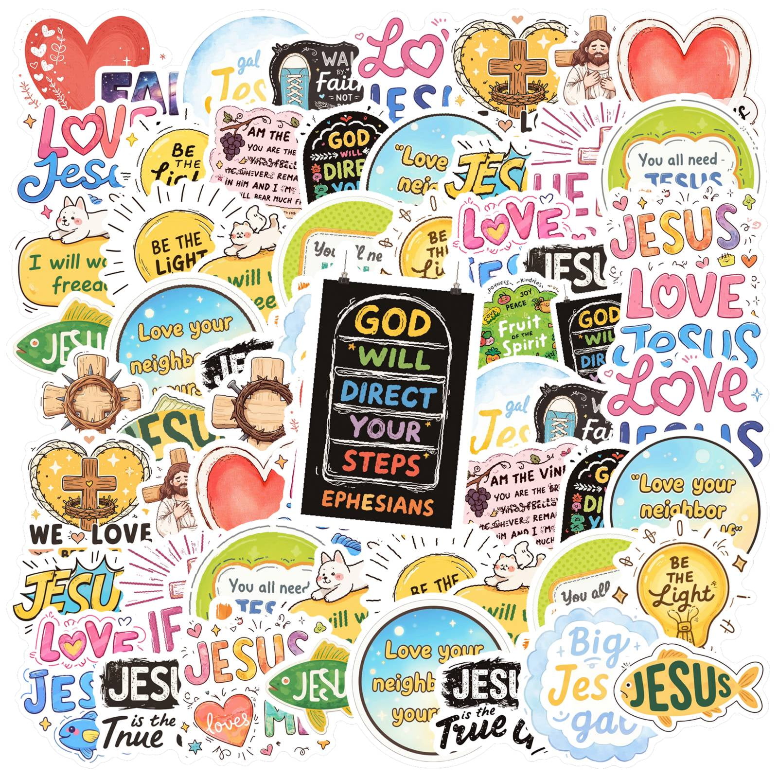 35pcs Inspirational Stickers Jesus Teacher Reward Stickers ...