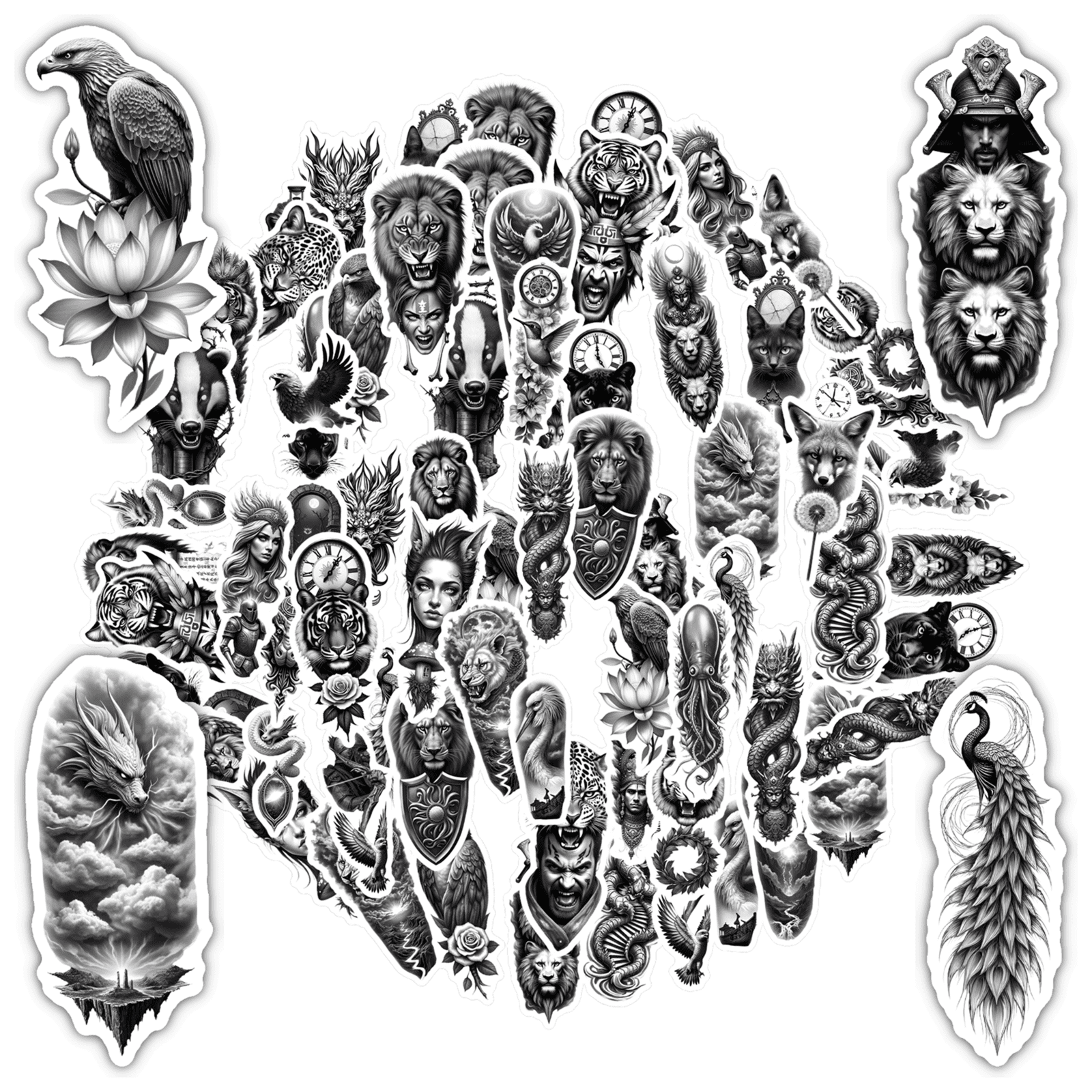 35pcs Intricate Animal Stickers Lion Skull Fantasy Stickers Artistic ...