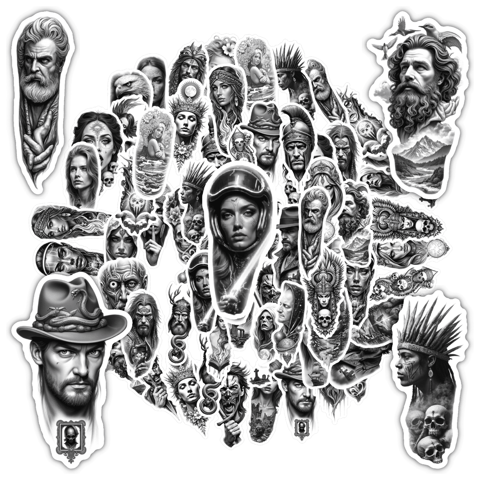 35pcs Mysterious Stickers Mythology Characters Decals Fantasy ...