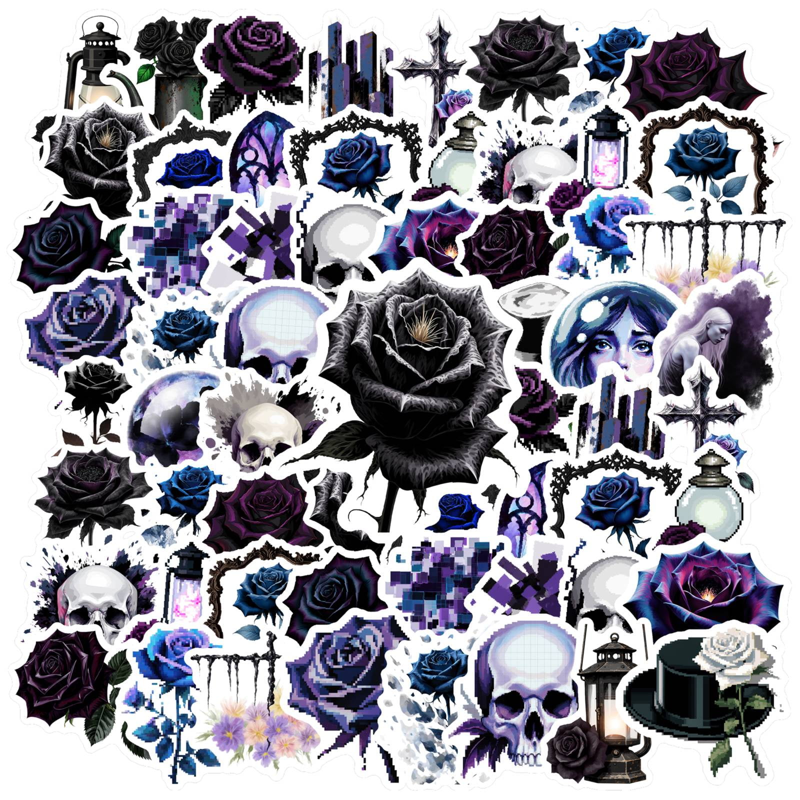 35pcs Mystic Stickers Skull Gothic Stickers Dark Decals for Luggage ...