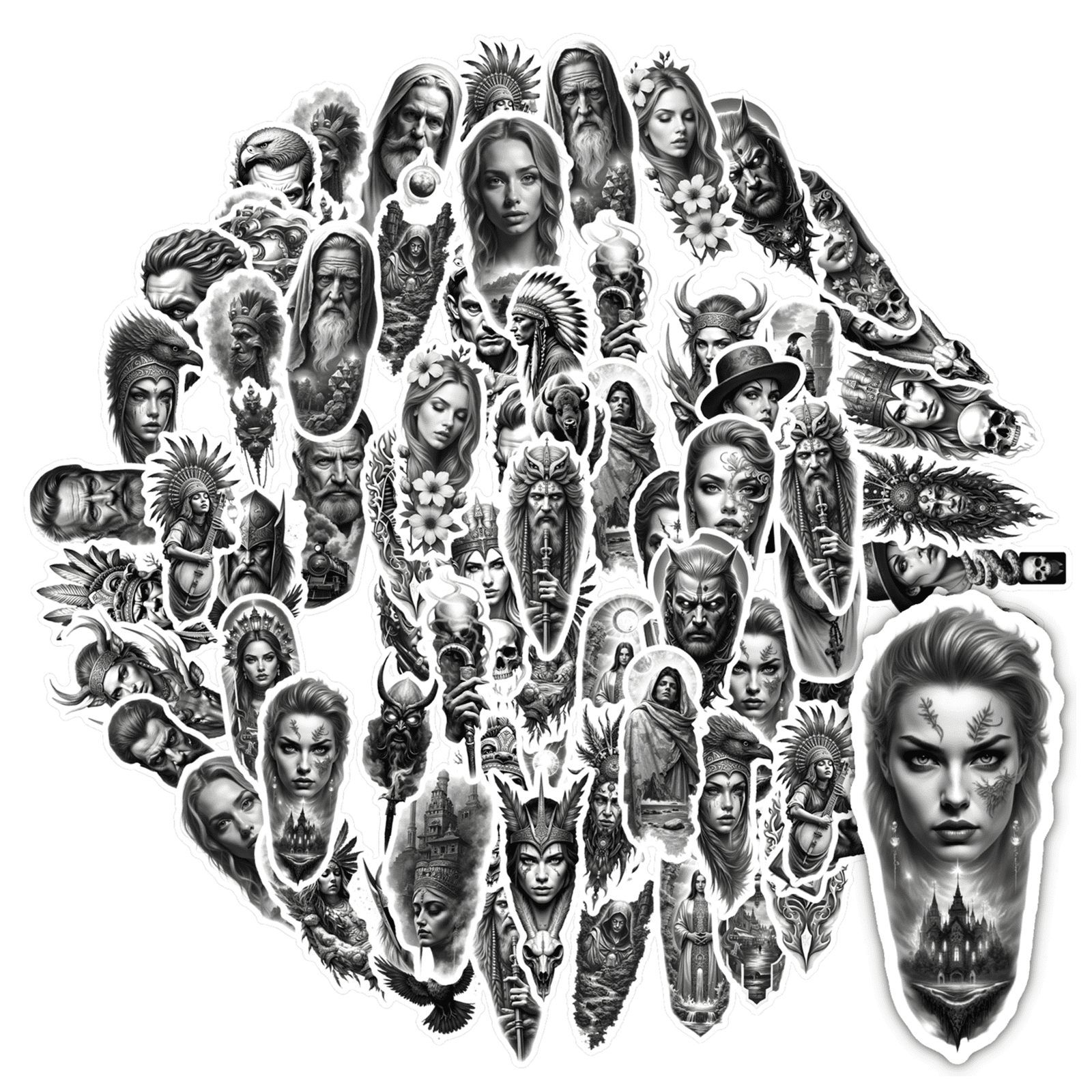 35pcs Mythic Stickers Stationery Stickers Tribal Stickers Gothic ...