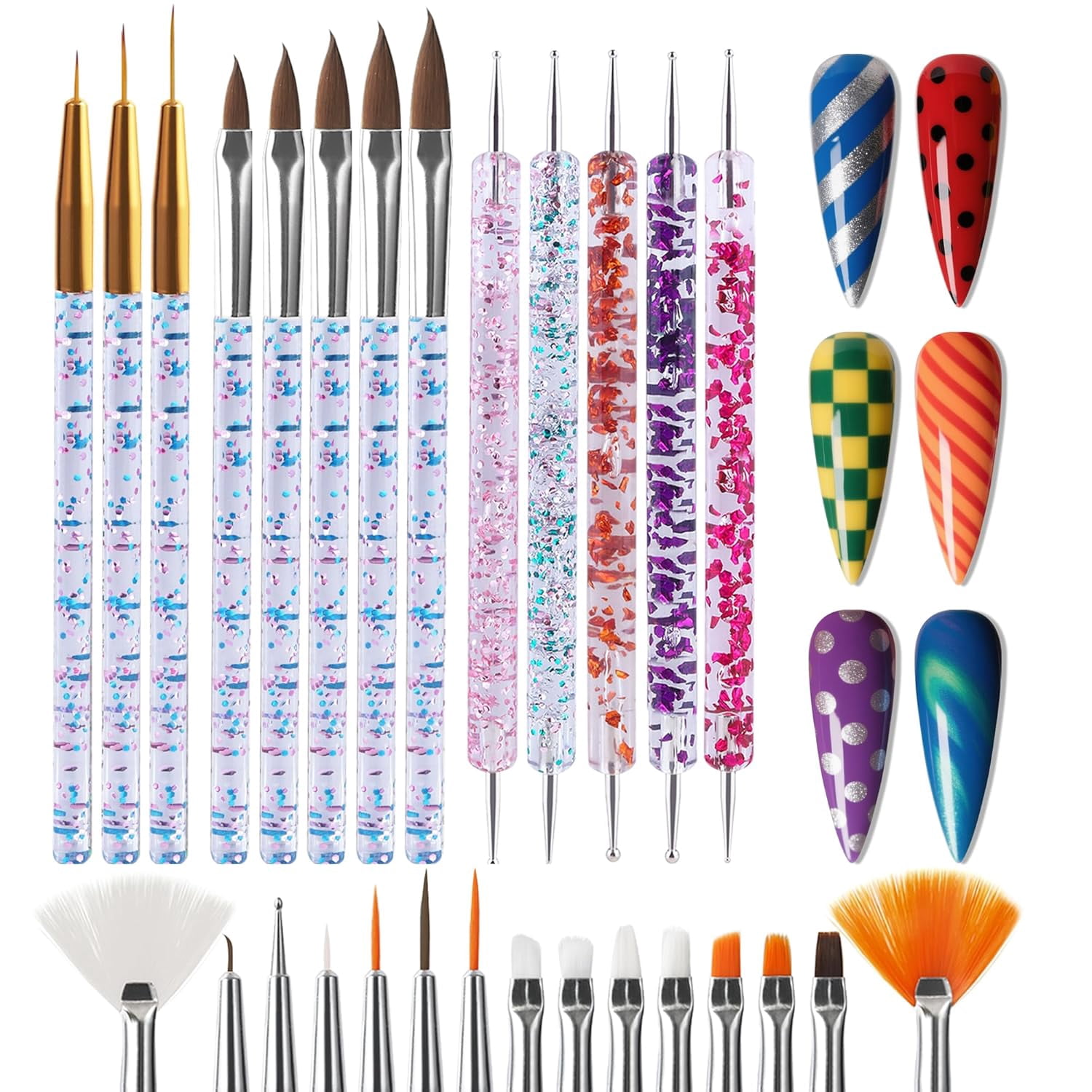 35pcs Nail Art Pens brushes,Nail Art Tool Set,Nail Dotting Tools,Nail ...