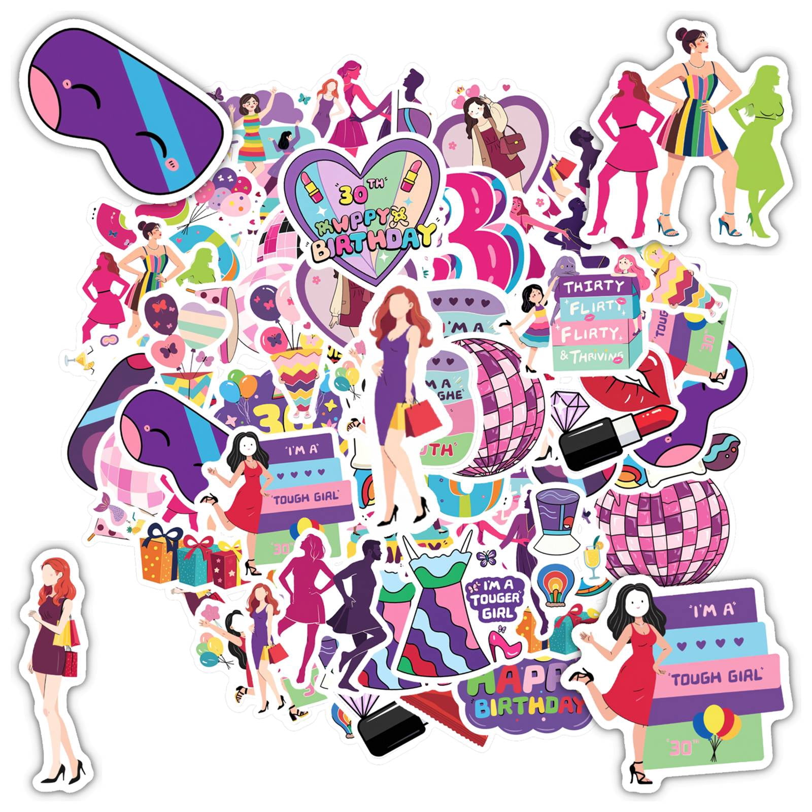 35pcs Party Stickers Stationery Stickers Birthday DIY Stickers Disco ...