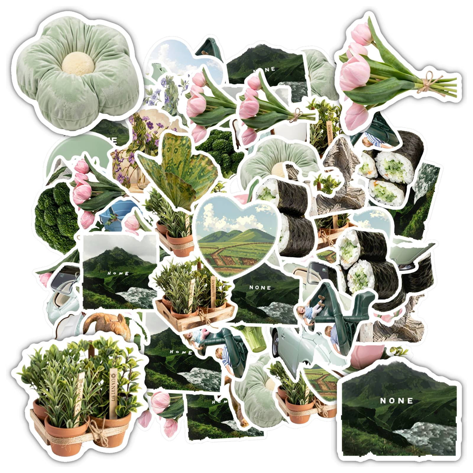 35pcs Pastoral Stationery Stickers Nature Kids Stickers Realistic DIY ...