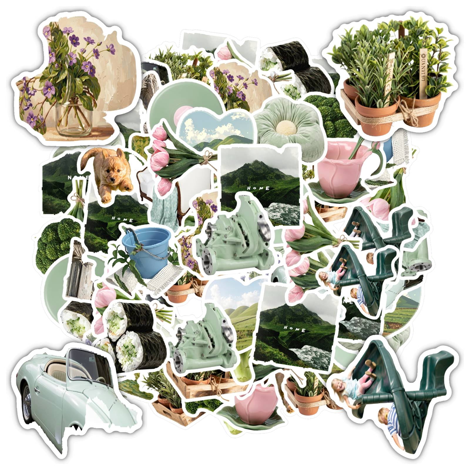 35pcs Pastoral Stationery Stickers Nature Kids Stickers Realistic DIY ...