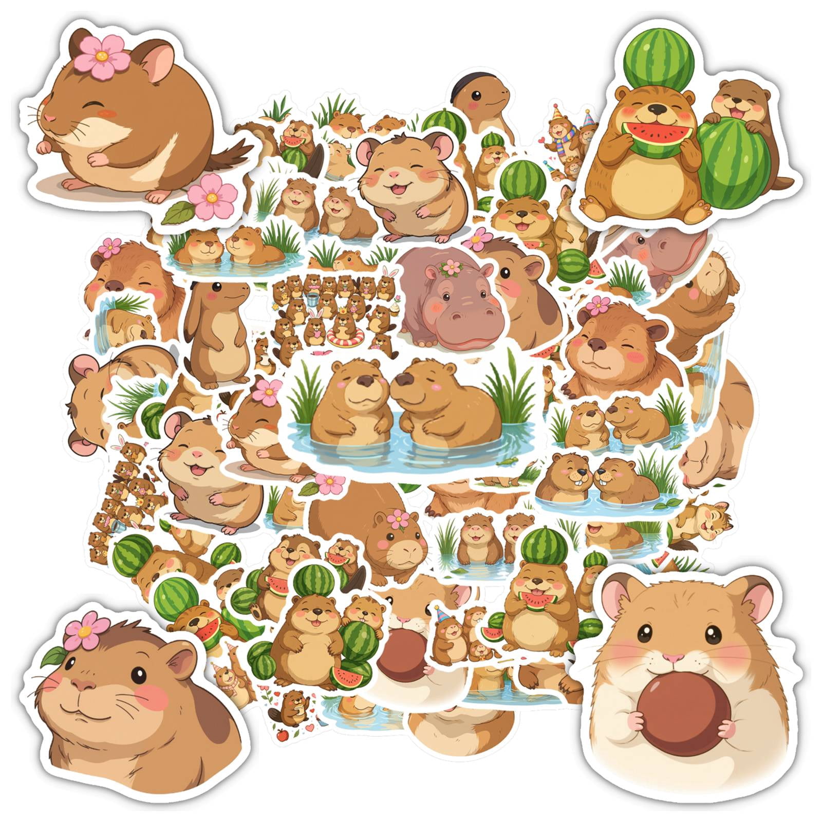 35pcs Playful Stationery Stickers Cute Animal Stickers Adorable Kids ...
