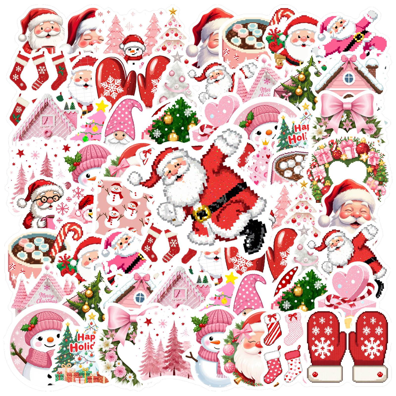 35pcs Santa Stickers Holiday Stickers Christmas Decals Santa Claus ...