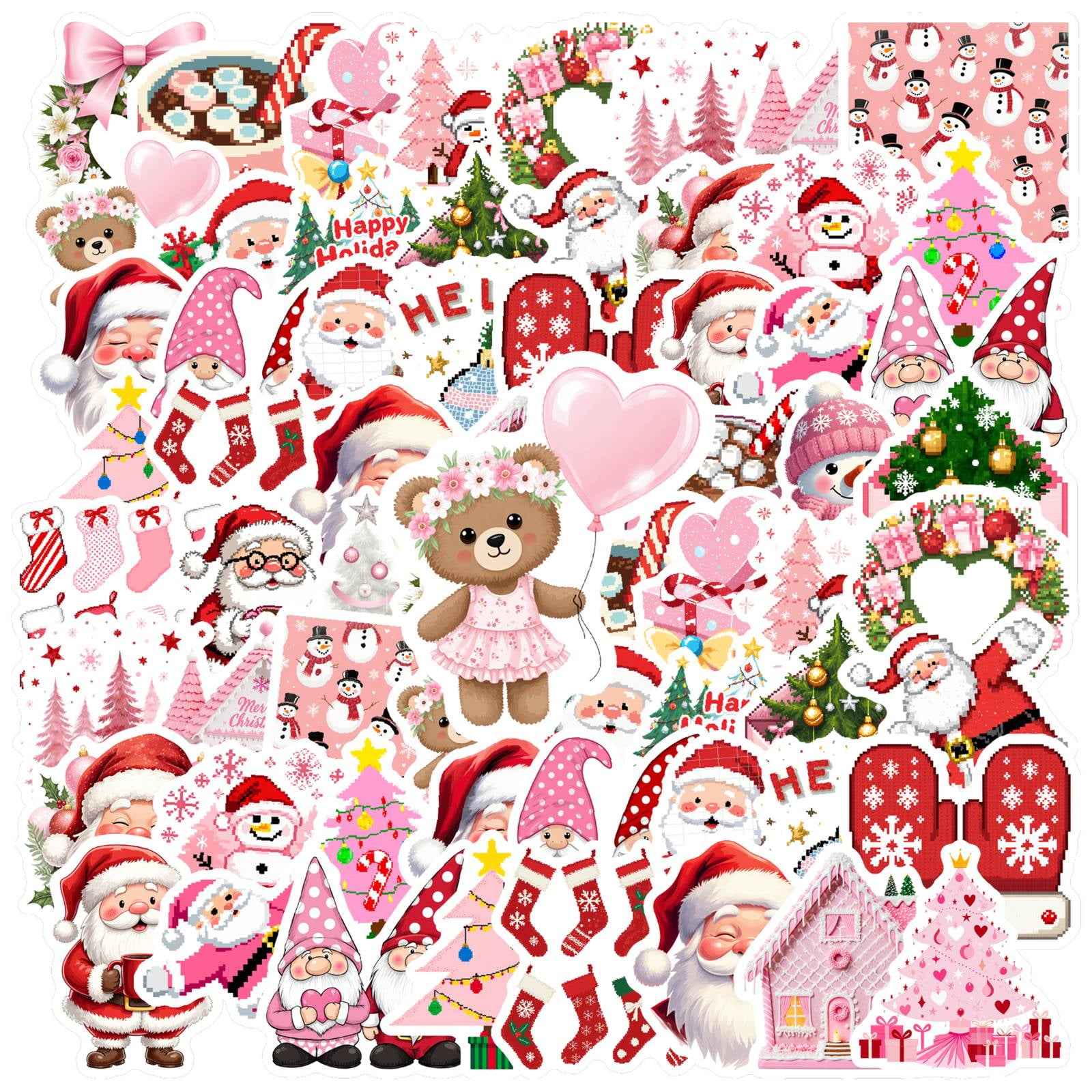 35pcs Santa Stickers Holiday Stickers Christmas Decals Santa Claus ...