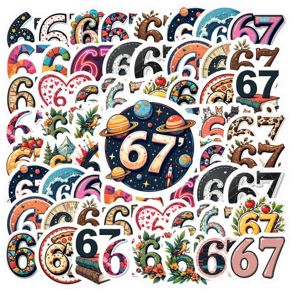35pcs Six Seven Stickers Funny 6 7 Stickers Waterproof Vinyl Decals for ...
