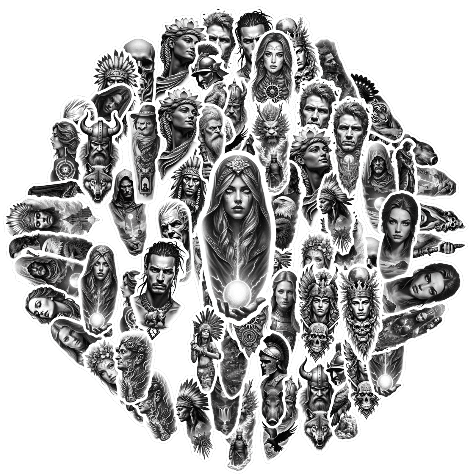 35pcs Tribal Decals Warrior Stickers Gothic Stickers Viking Stickers ...