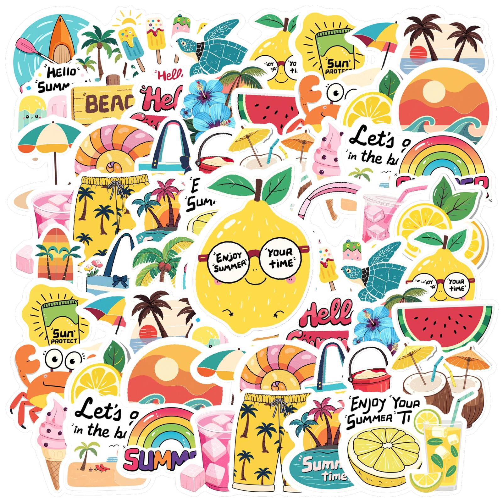 35pcs Tropical Stickers Stationery Funny Stickers Summer Stickers for ...