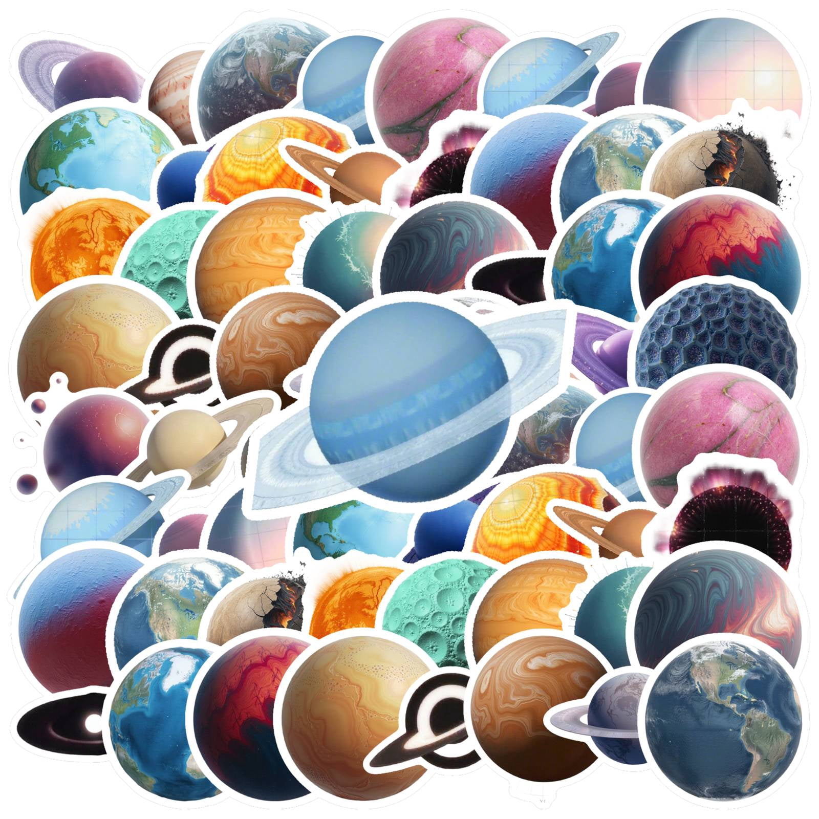35pcs Vibrant Planet Stickers Cosmic Graffiti Decals Space Stationery ...
