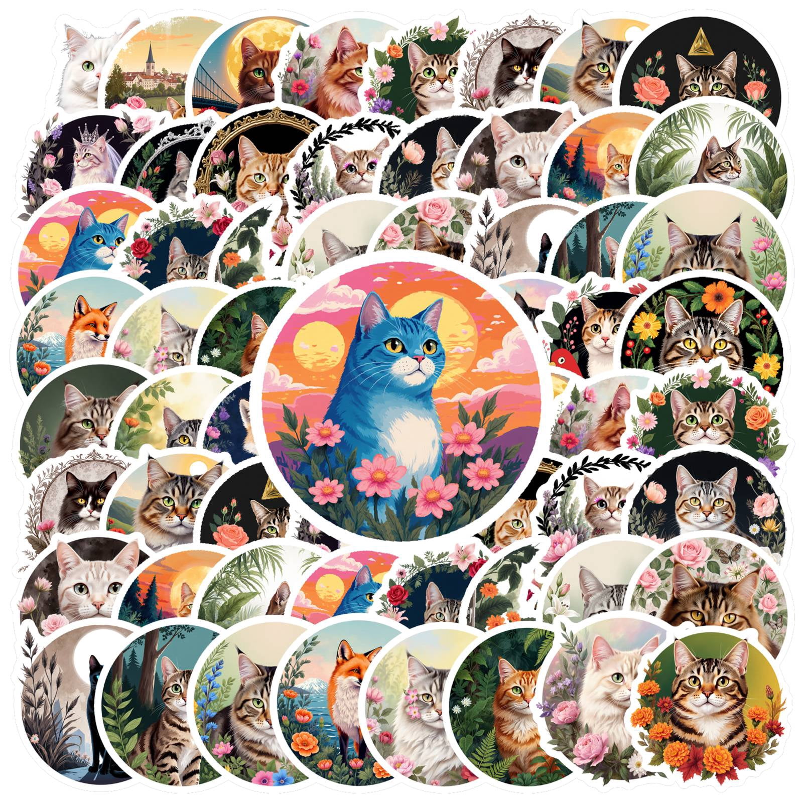 35pcs Waterproof Stickers Decals Adorable Animal Stickers for Luggage ...