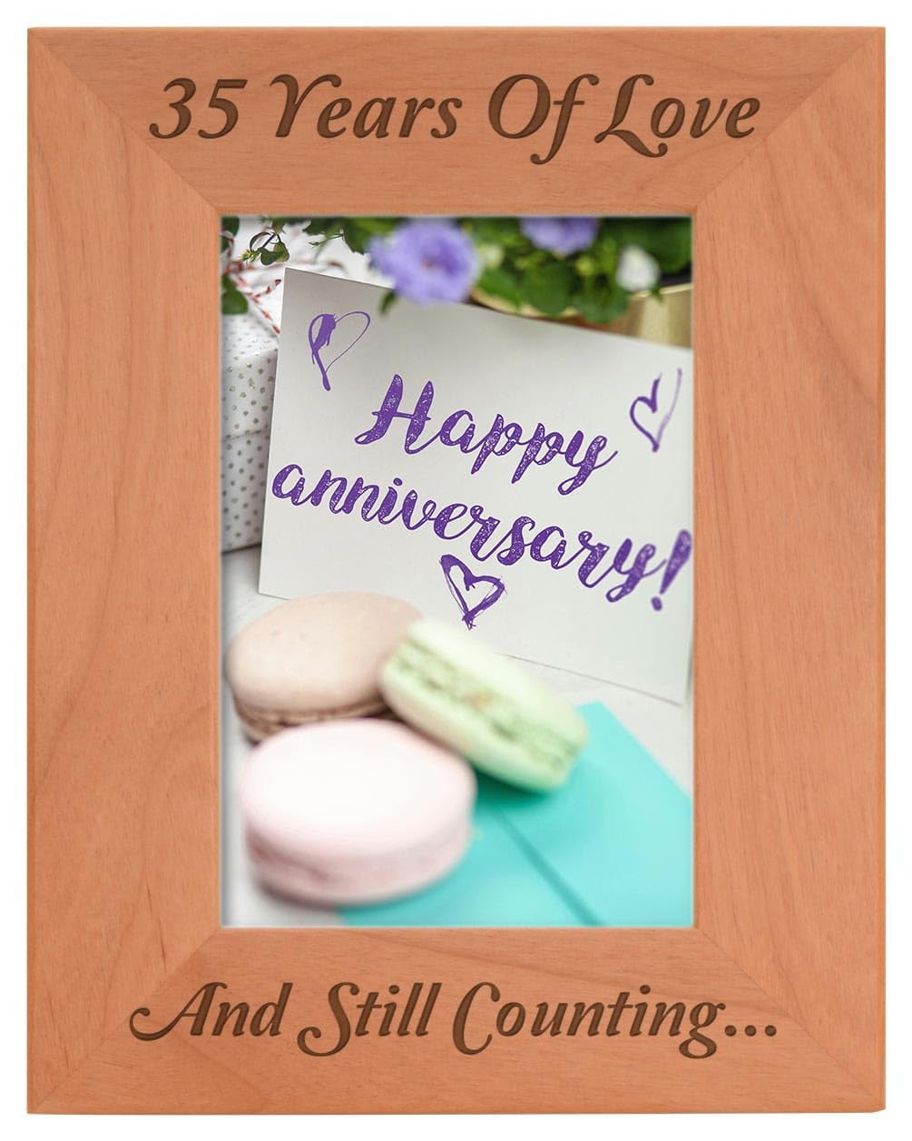 35th Anniversary Frame 35 Years and Counting Natural Wood Engraved 4x6 ...