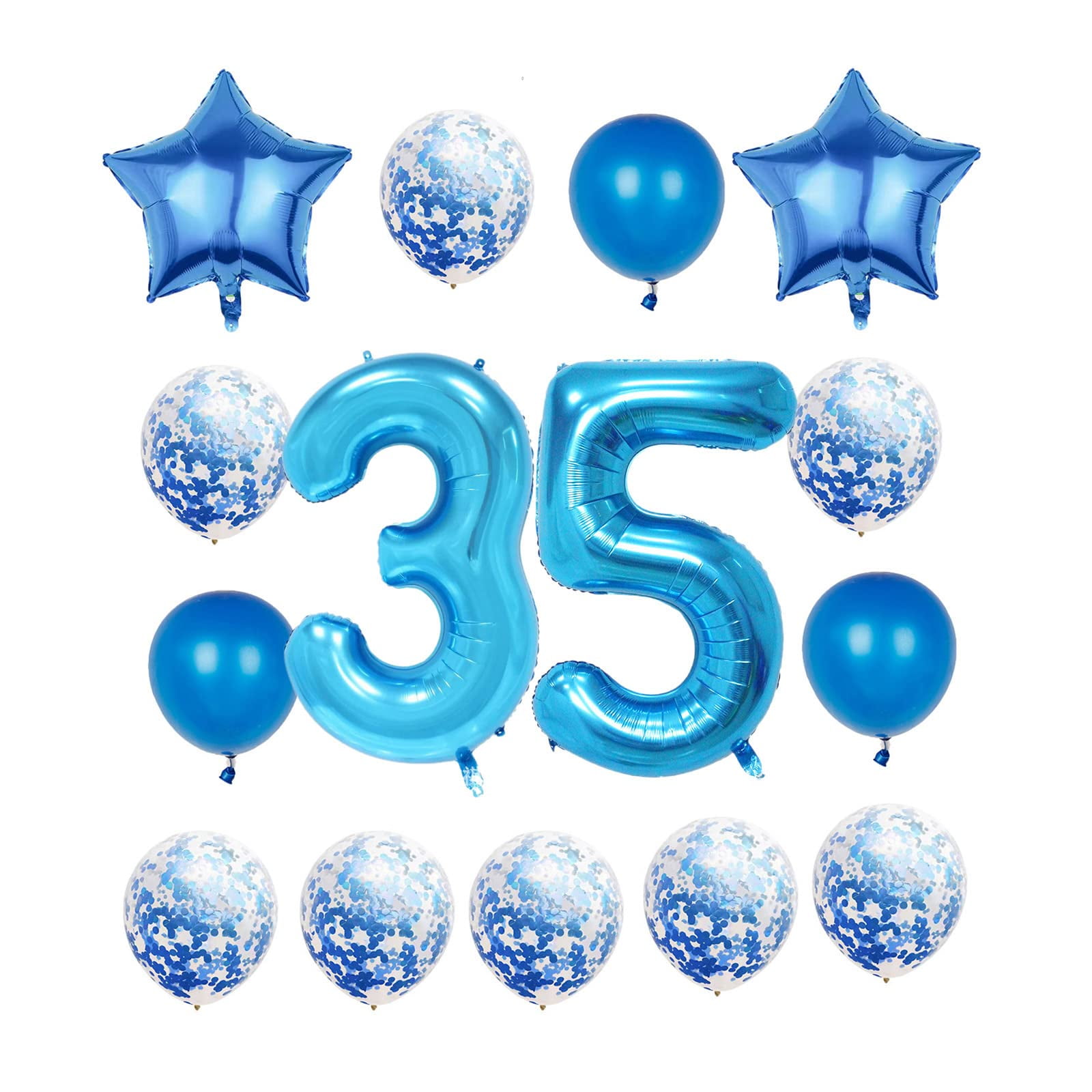 35th Birthday Decorations Party Supplies,Blue Number KKS1 35 Balloon,40 ...