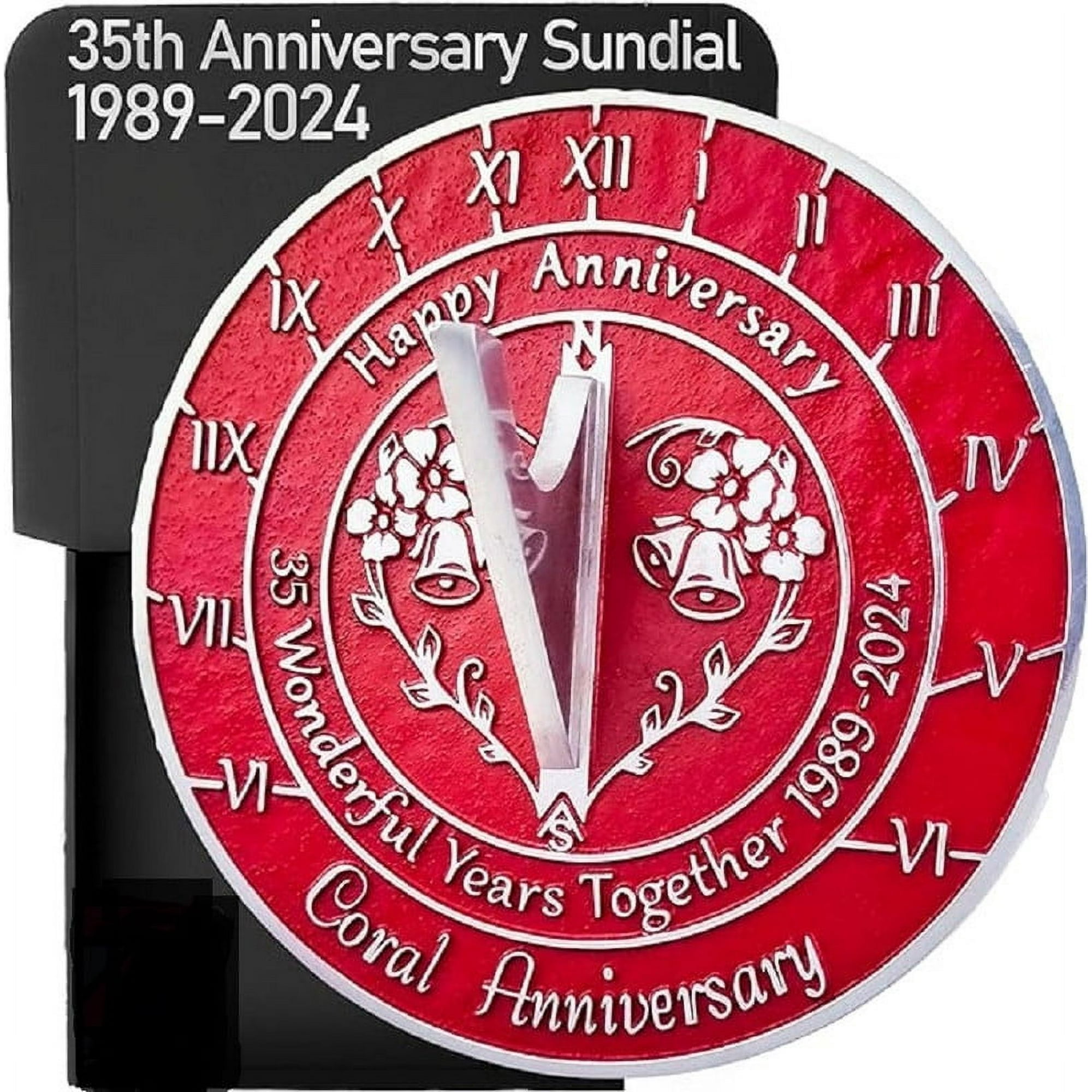 35th Coral Wedding Anniversary Sundial Gift 10" diameter - Walmart ...