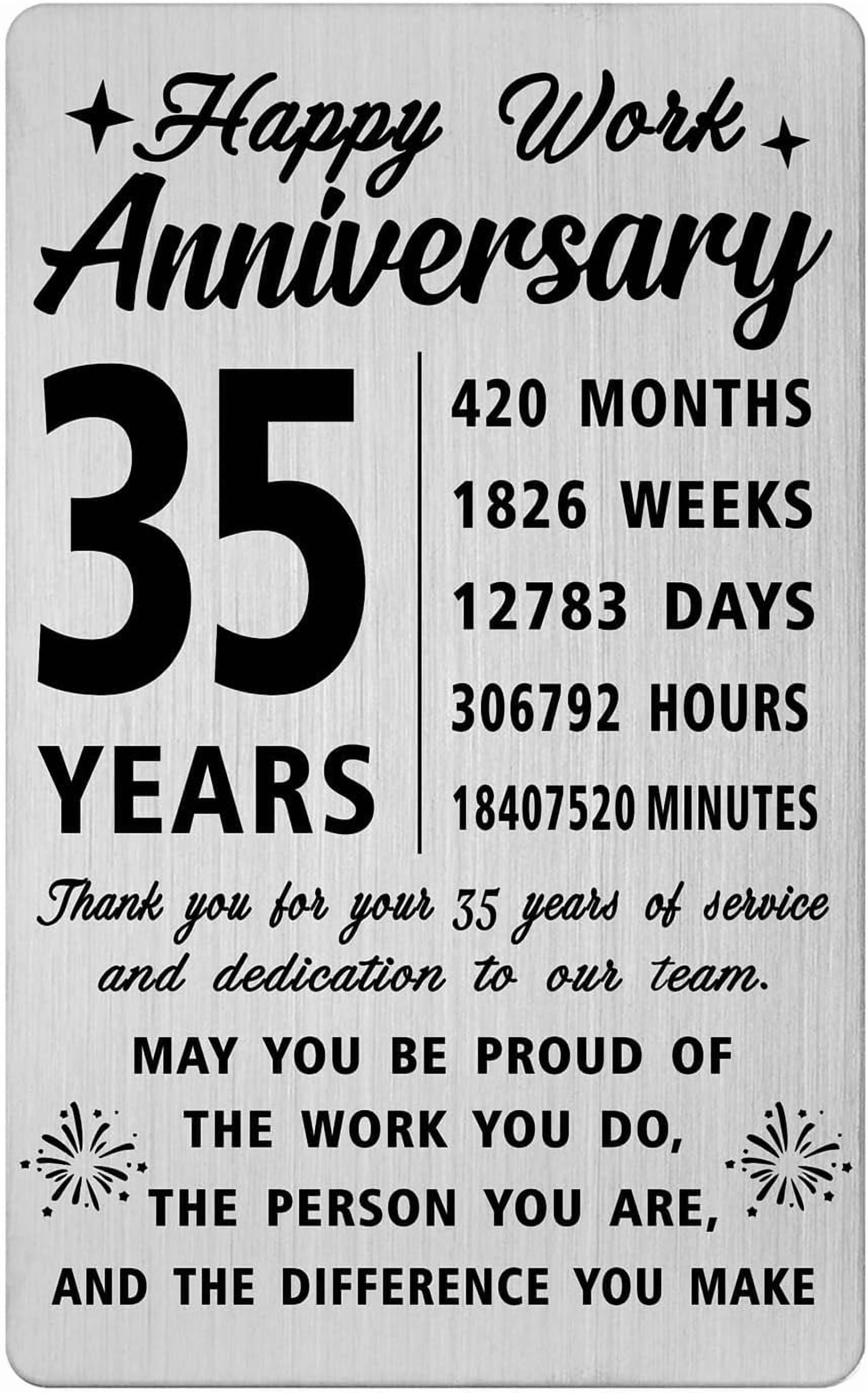 35th Work Anniversary Card - Happy 35 Year 35th Work Anniversary ...