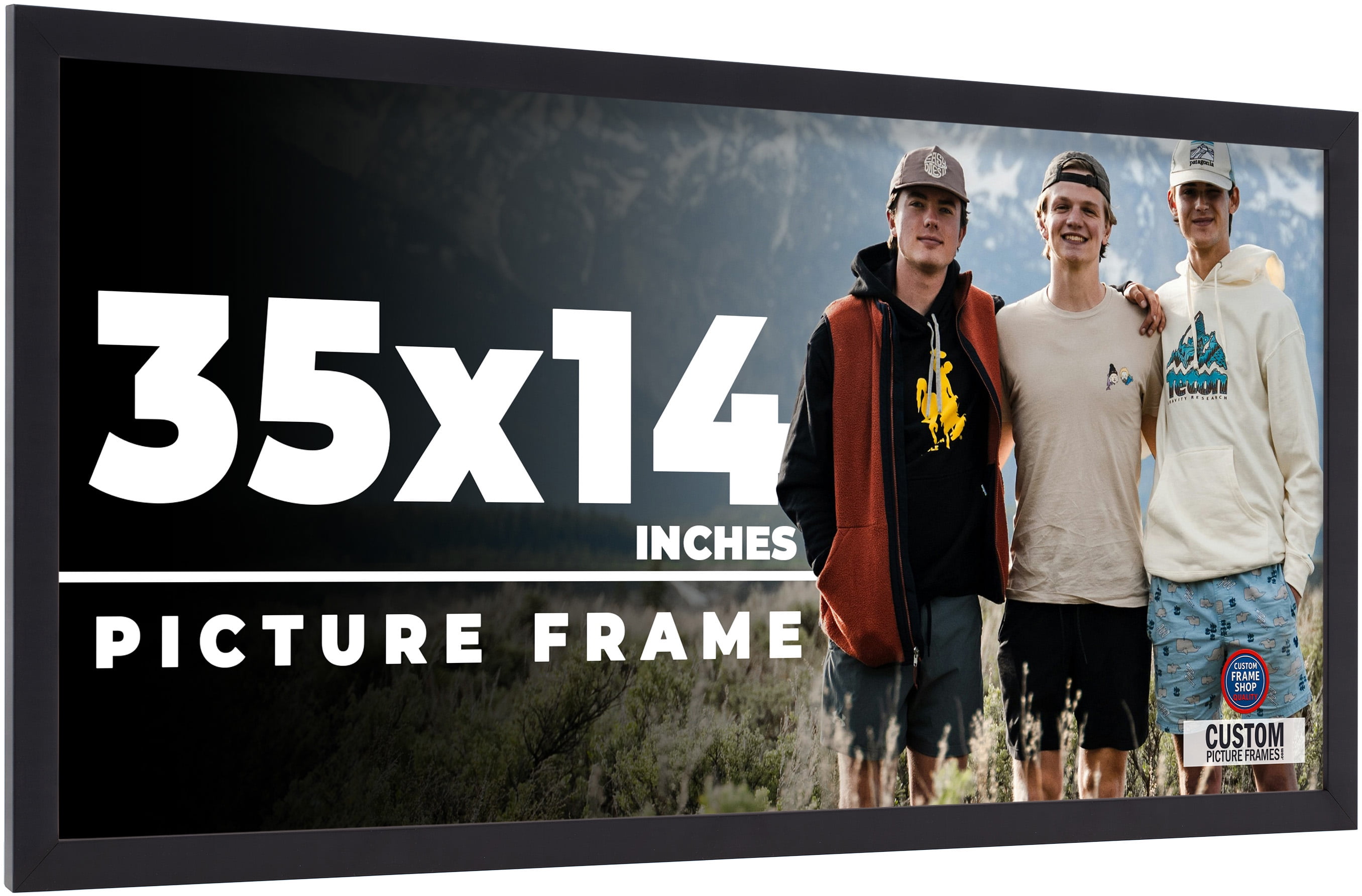 35x14 Frame Black Real Wood Picture Frame Width 0.75 inches | Interior ...