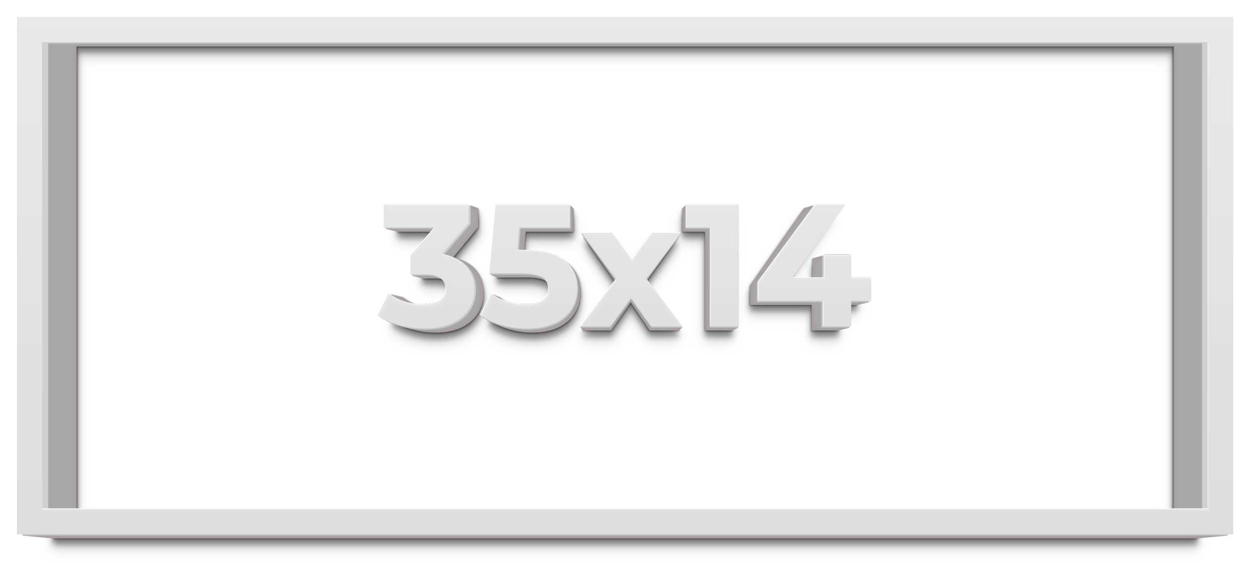 35x14 Shadow Box Frame White | 2 Inches Deep Real Wood Contemporary ...