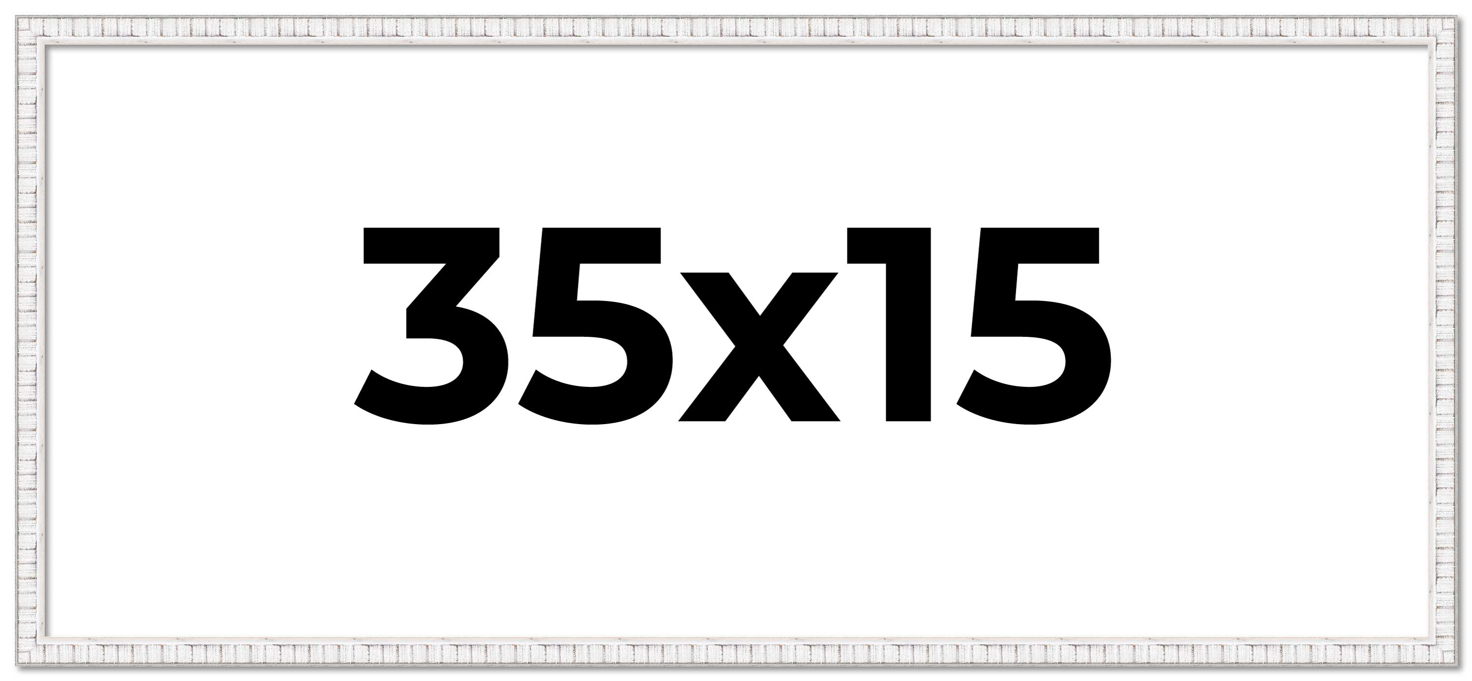35x15 Frame White Scuffed Rustic Solid Wood Picture Frame | 0.75 Inch ...