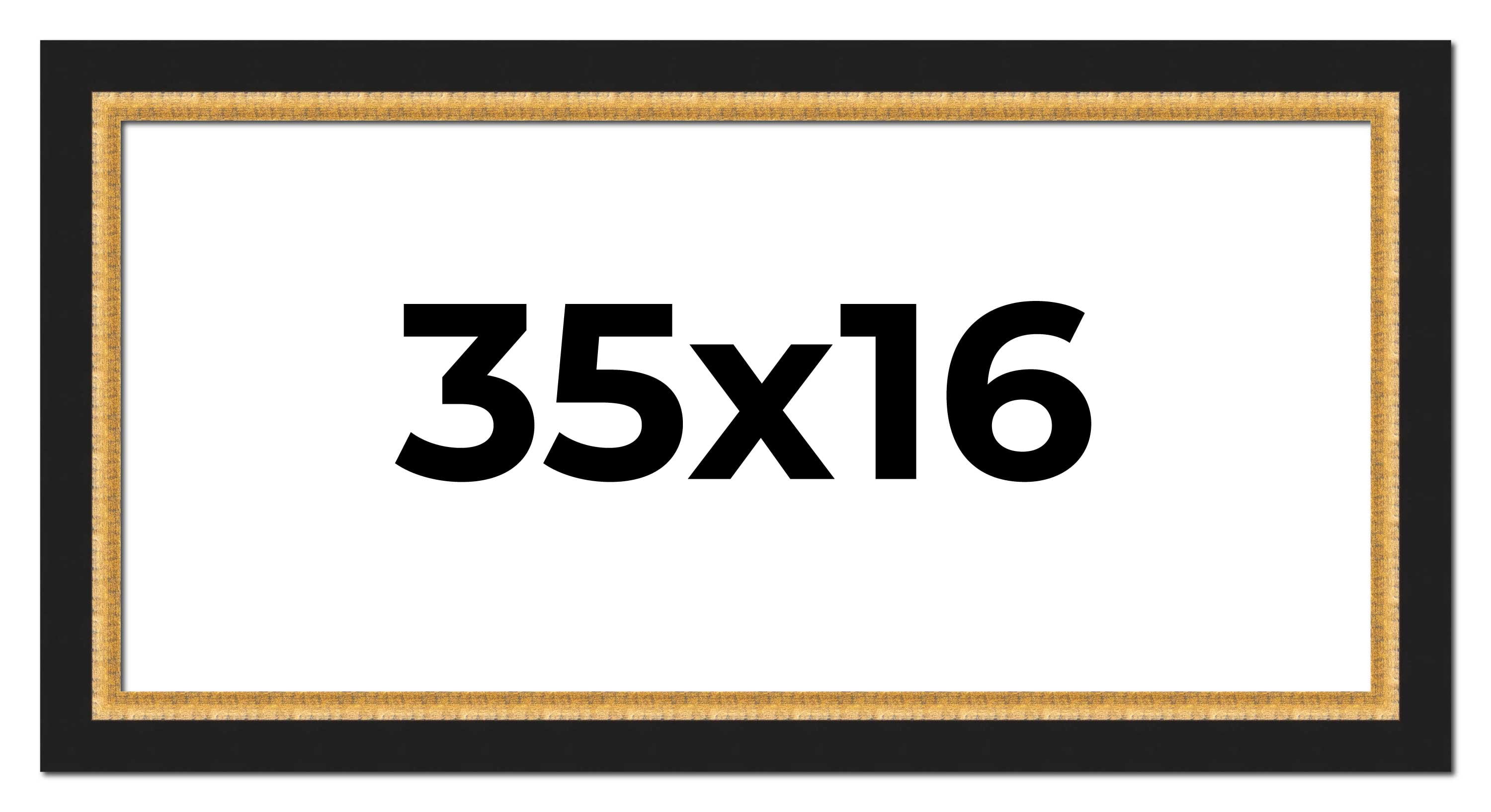 35x16 Frame Gold Real Wood Picture Frame Width 2.25 Inches | Interior ...