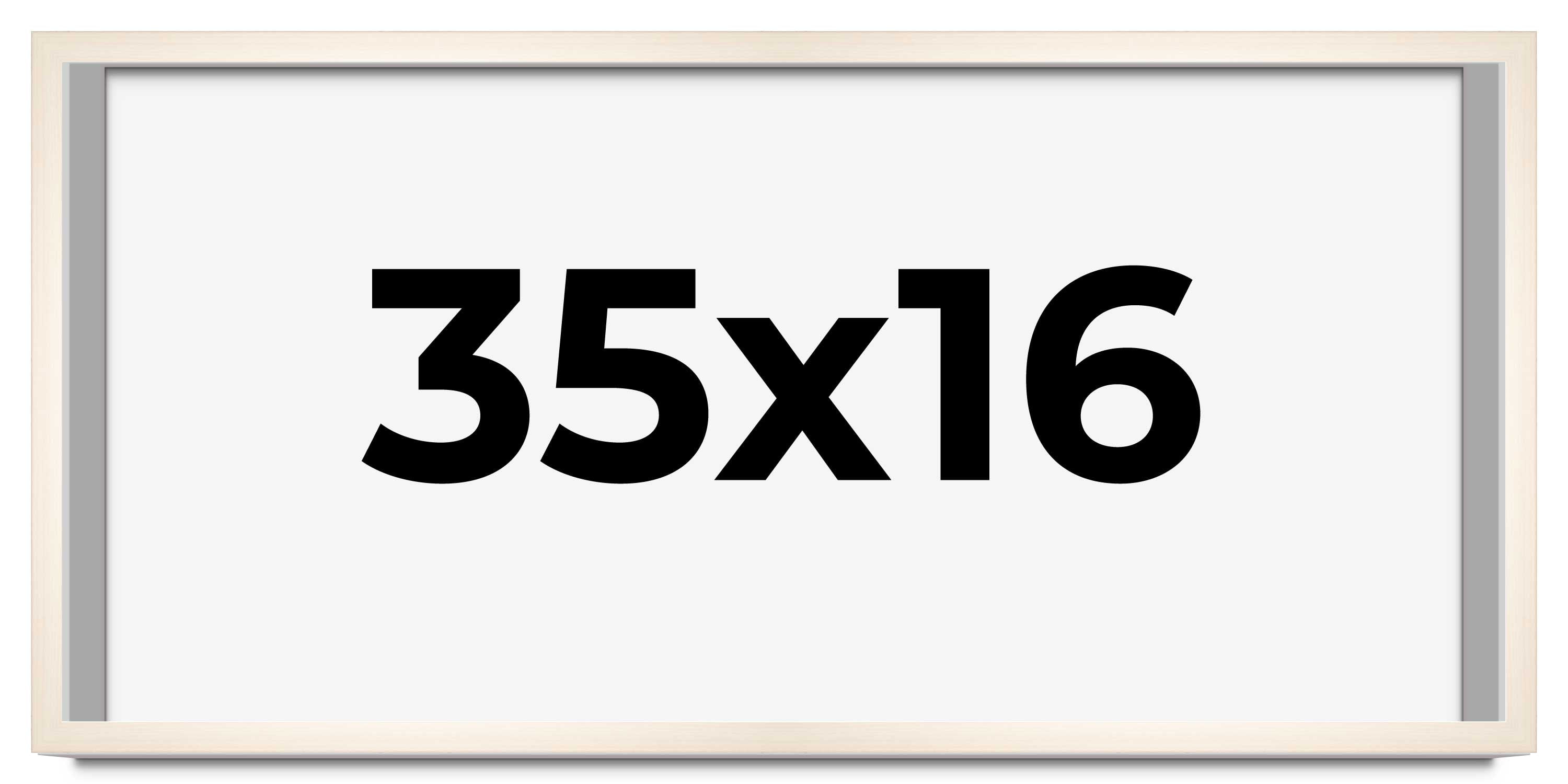 35x16 Frame White Wash Solid Wood Picture Frame | 0.8125 Inch Moulding ...