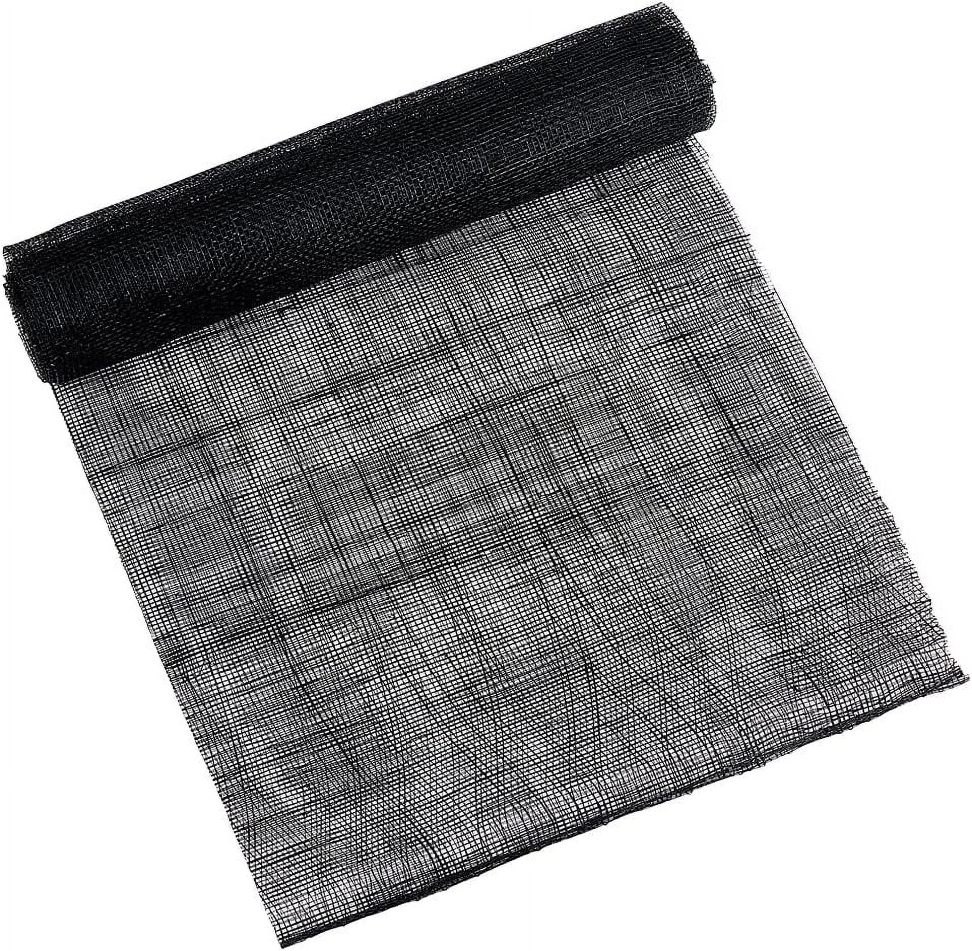 35x19.7 Inch Black Linen Mesh Fabric Sinamay Hat Mesh Netting Fabric ...