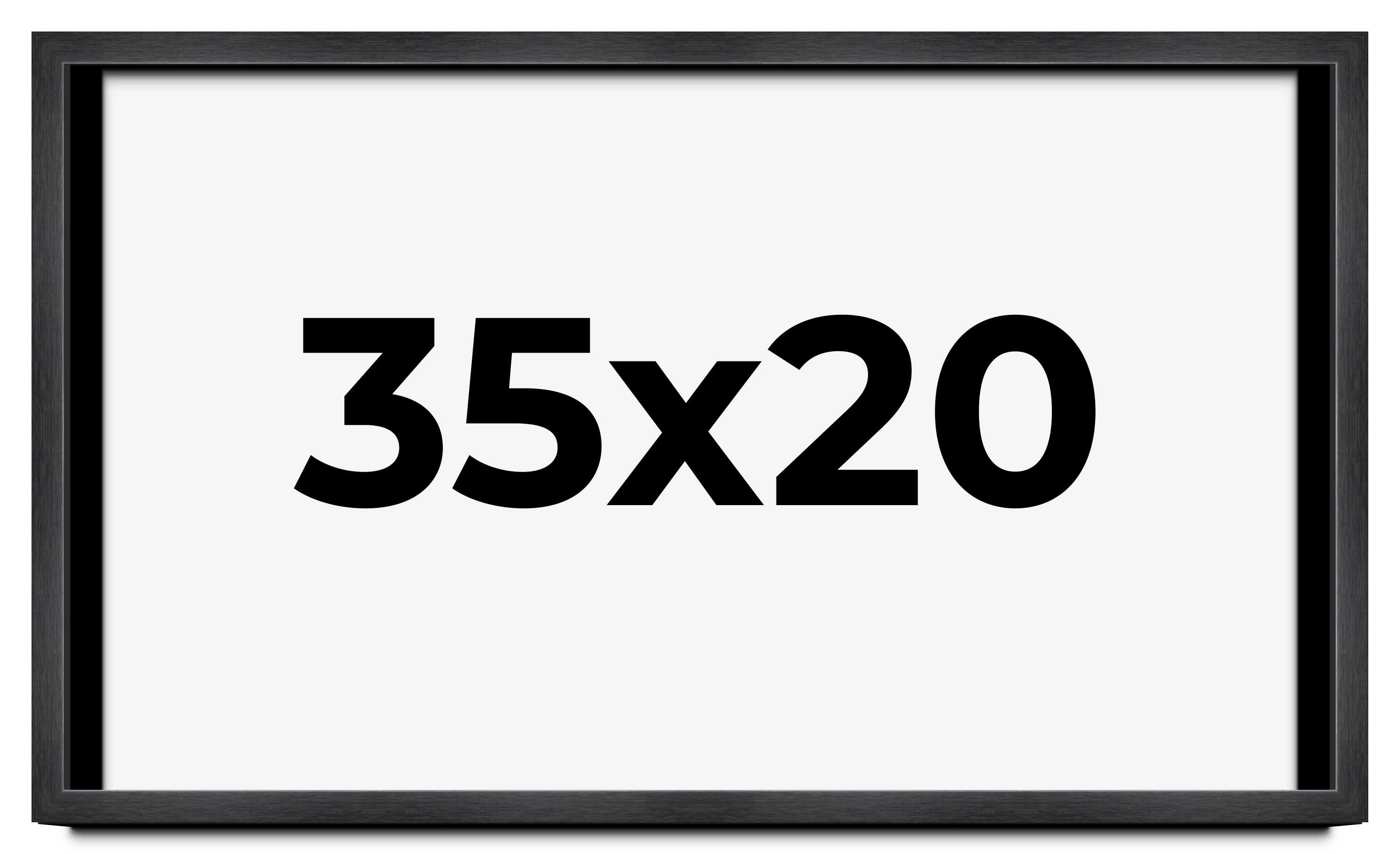 35x20 Frame Black Charcoal Grey Wood Textured Picture Frame | 0.75 Inch ...