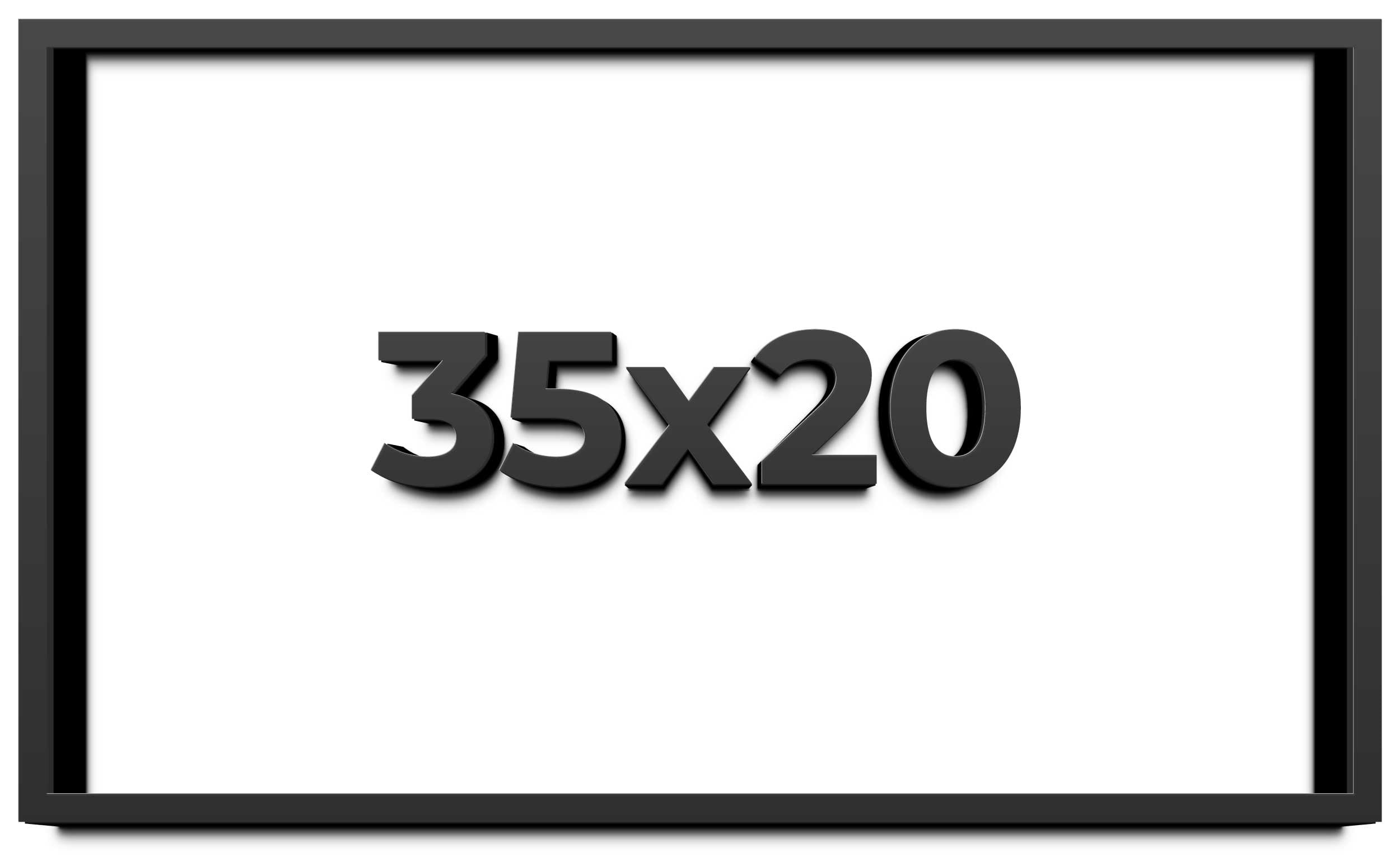 35x20 Shadow Box Frame Black | 1 inches Deep Real Wood Contemporary ...